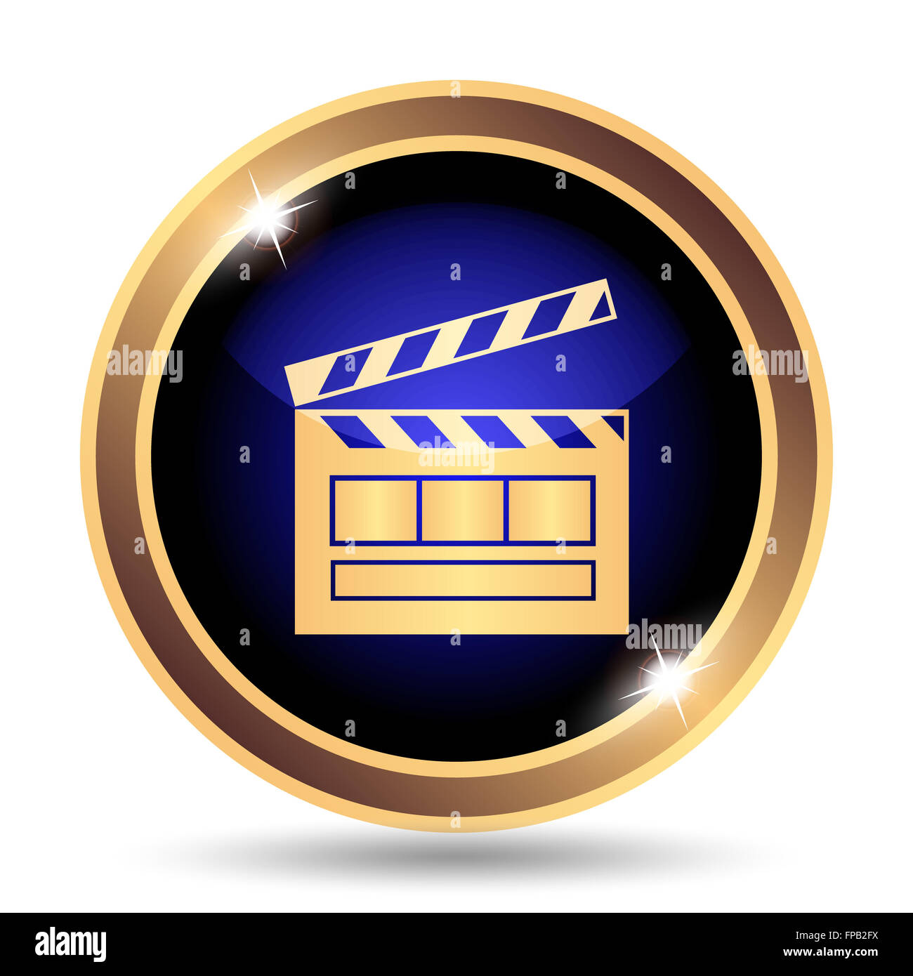 Movie icon. Internet button on white background Stock Photo - Alamy