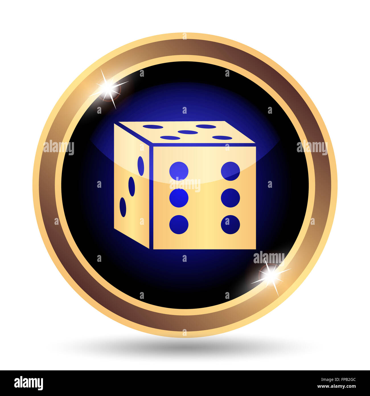 Dice icon. Internet button on white background Stock Photo - Alamy