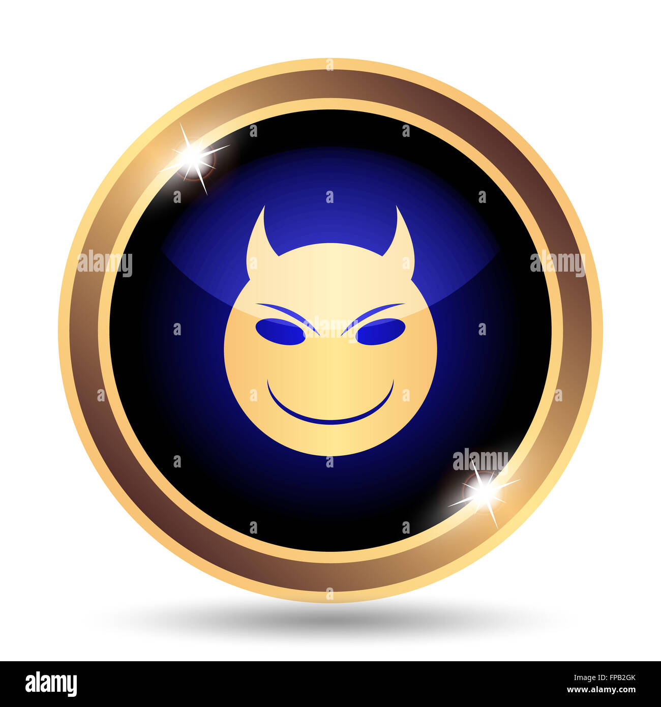 Evil icon. Internet button on white background Stock Photo - Alamy