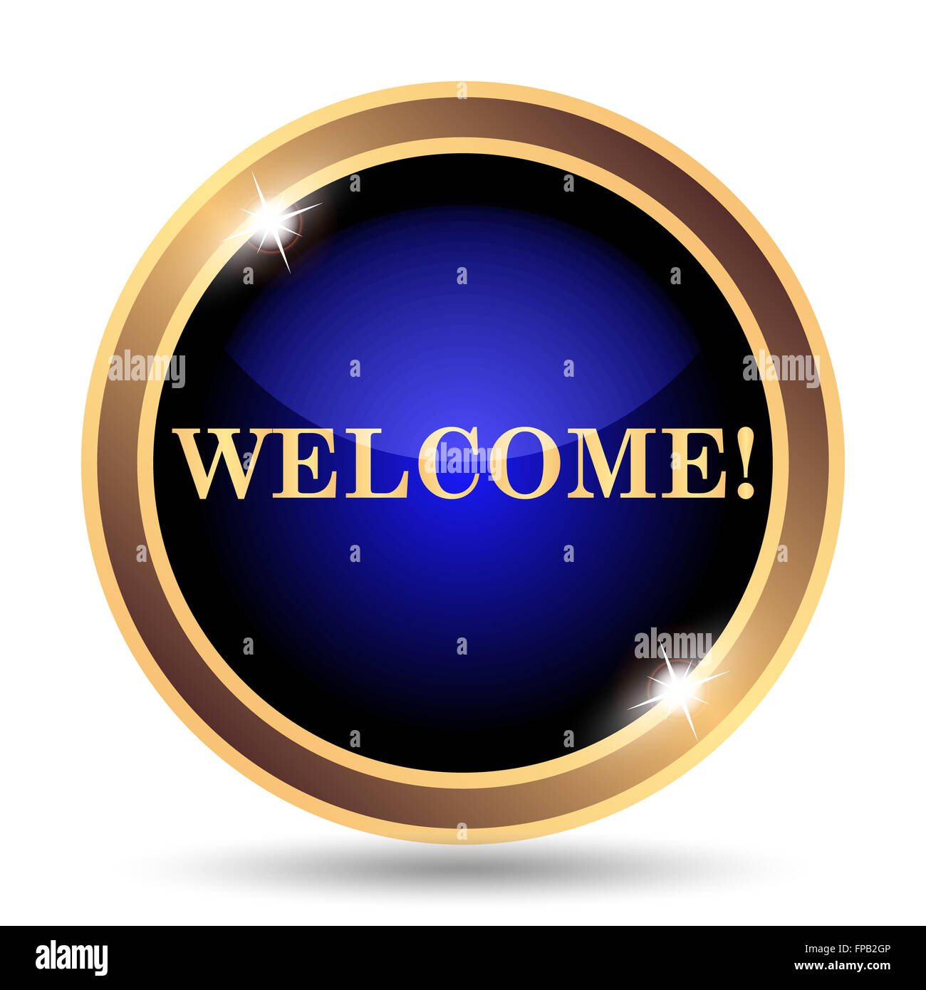 Welcome icon. Internet button on white background Stock Photo - Alamy
