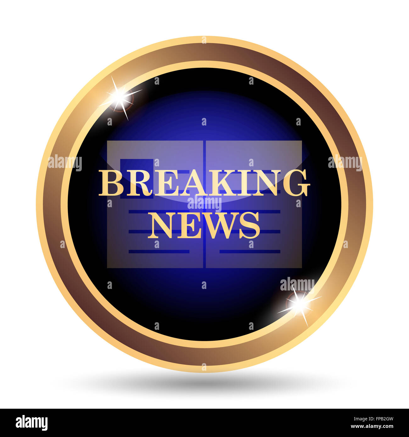 Breaking news icon. Internet button on white background Stock Photo - Alamy
