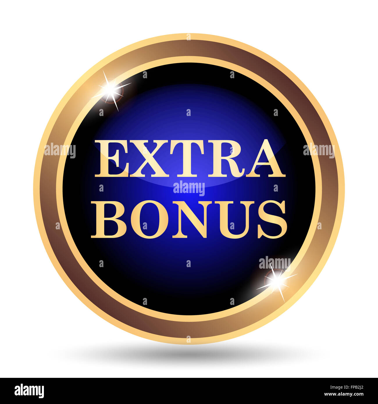 Extra bonus icon. Internet button on white background Stock Photo - Alamy