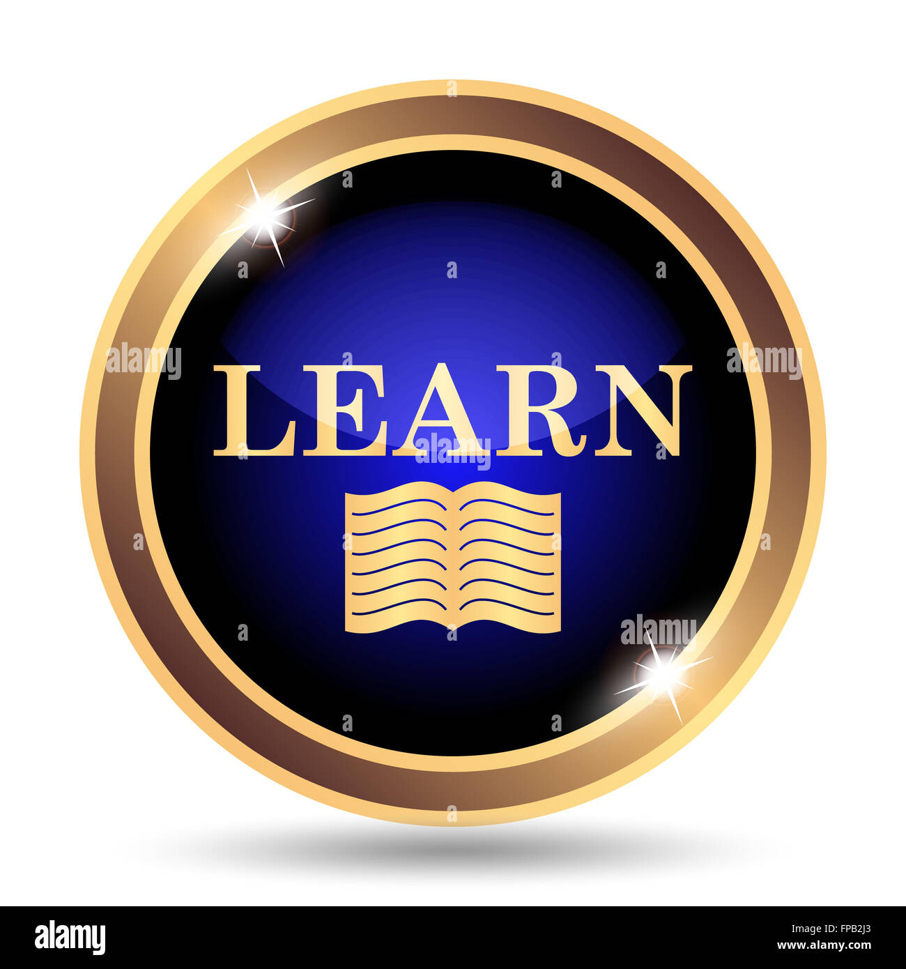 Learn icon. Internet button on white background Stock Photo - Alamy