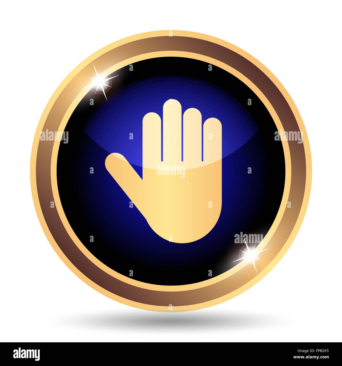 Stop icon. Internet button on white background Stock Photo - Alamy