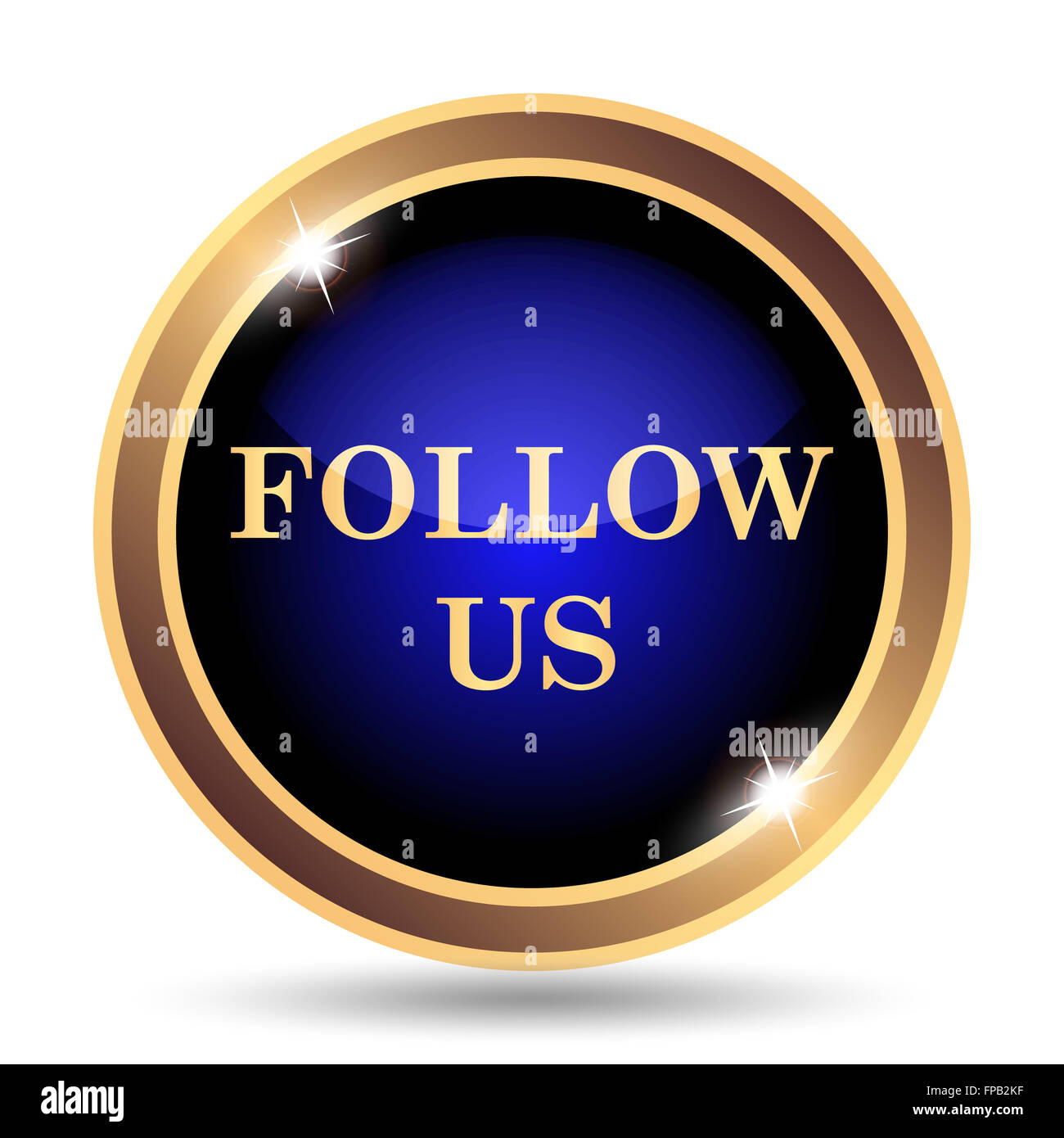 Follow us icon. Internet button on white background Stock Photo - Alamy