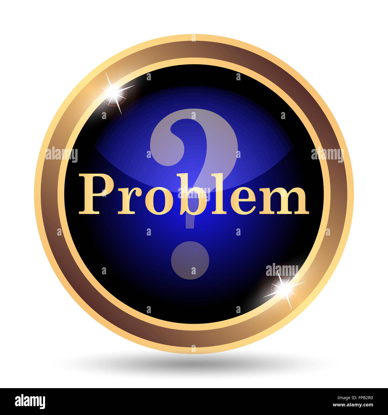 Problem icon. Internet button on white background Stock Photo - Alamy