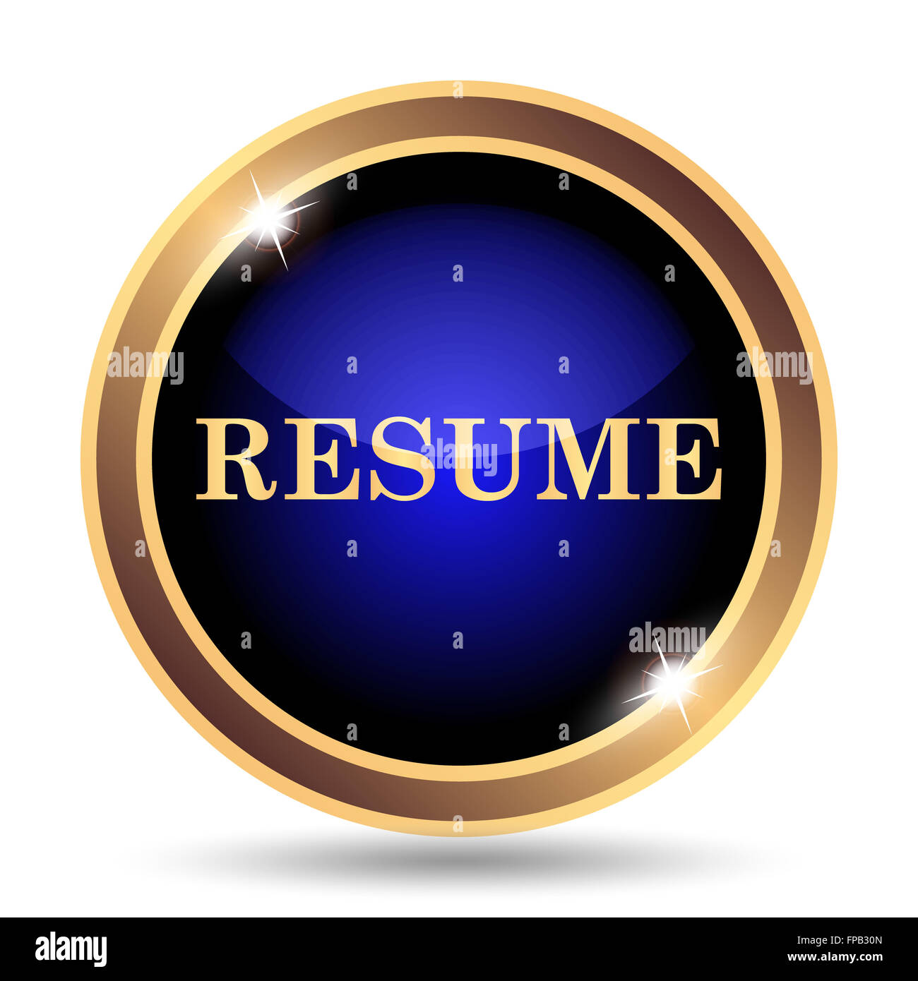 Resume icon. Internet button on white background Stock Photo - Alamy