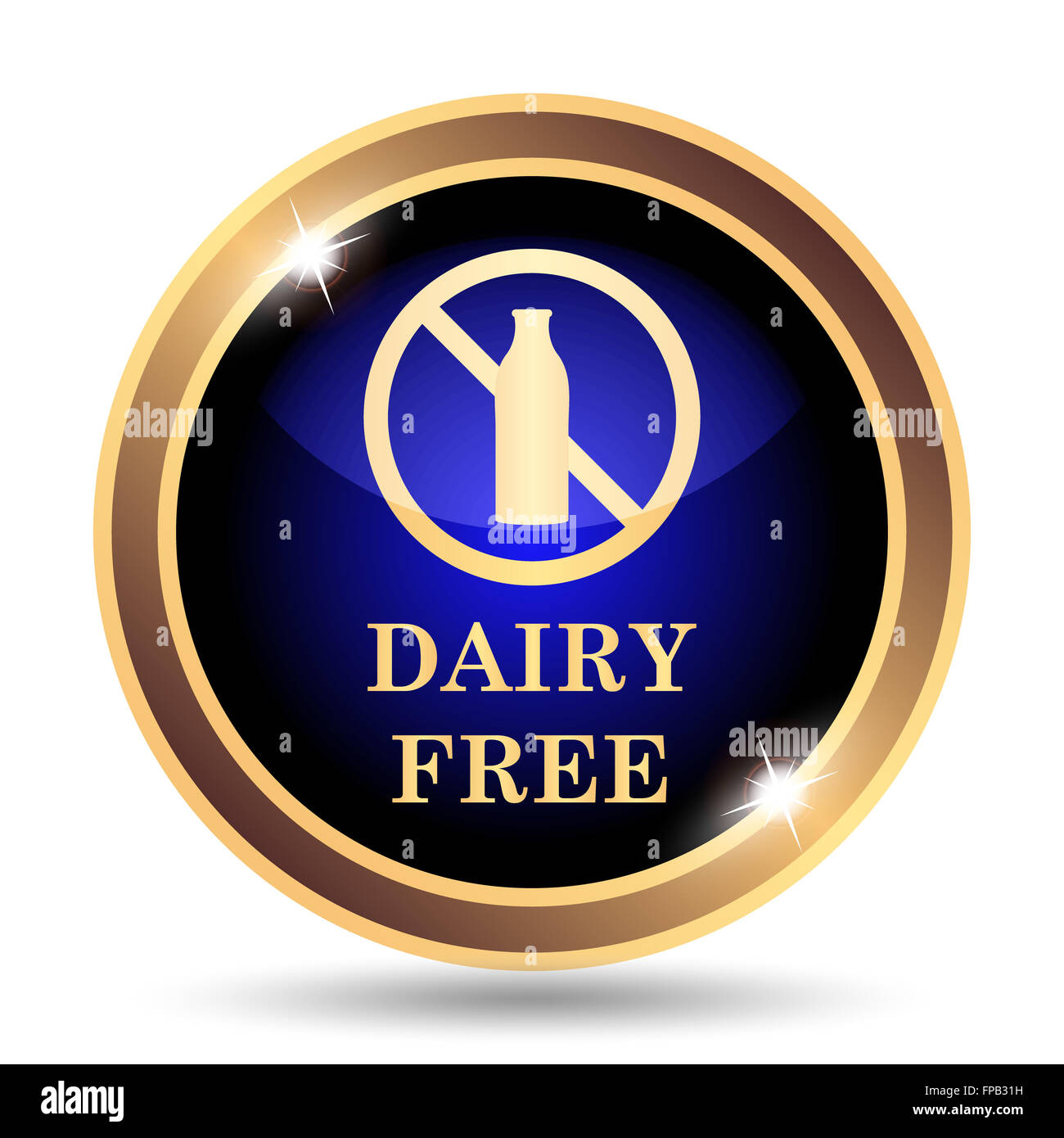 Dairy free icon. Internet button on white background Stock Photo - Alamy