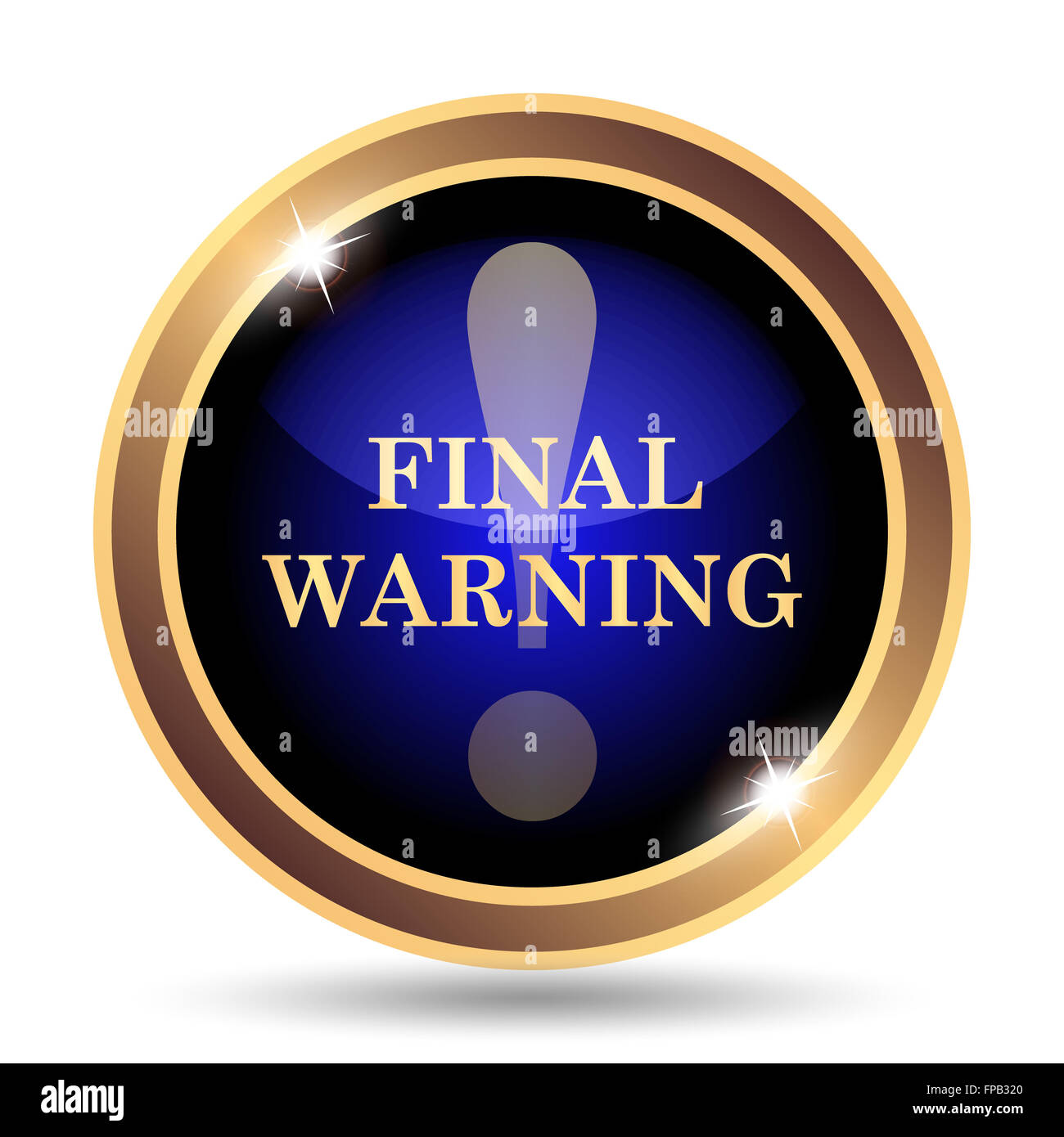 Final warning icon. Internet button on white background Stock Photo - Alamy