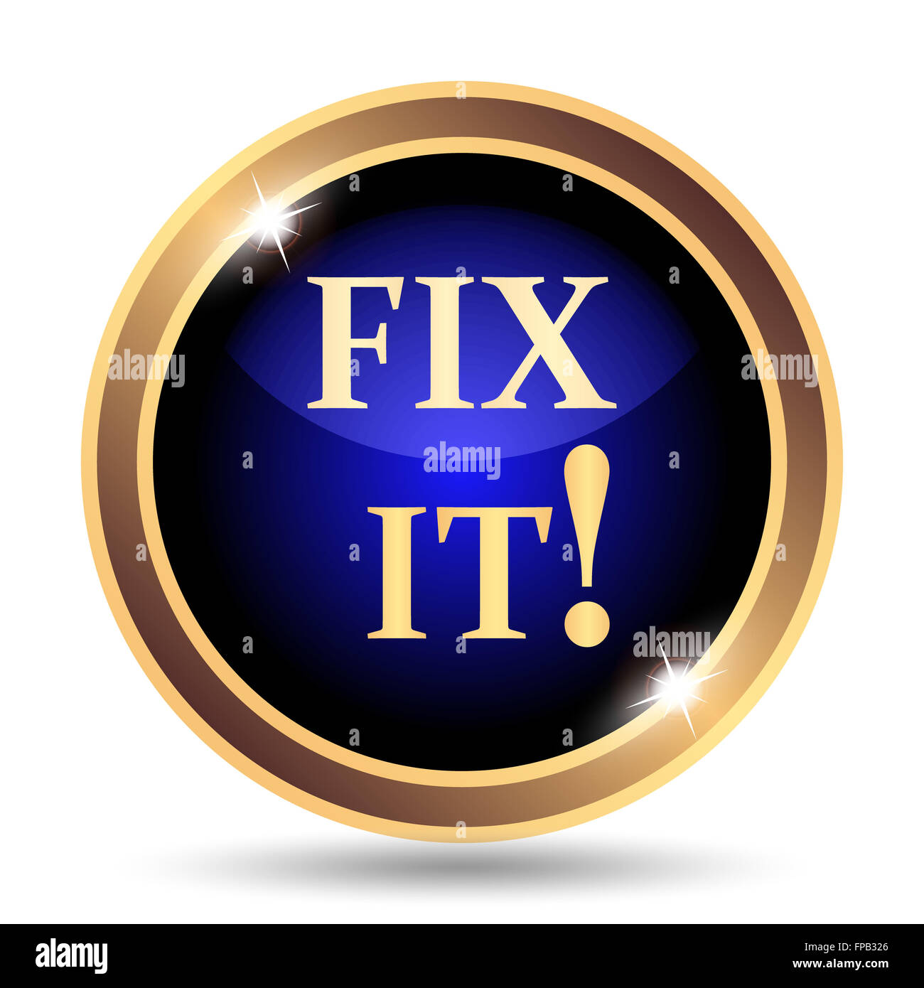 Fix it icon. Internet button on white background Stock Photo - Alamy