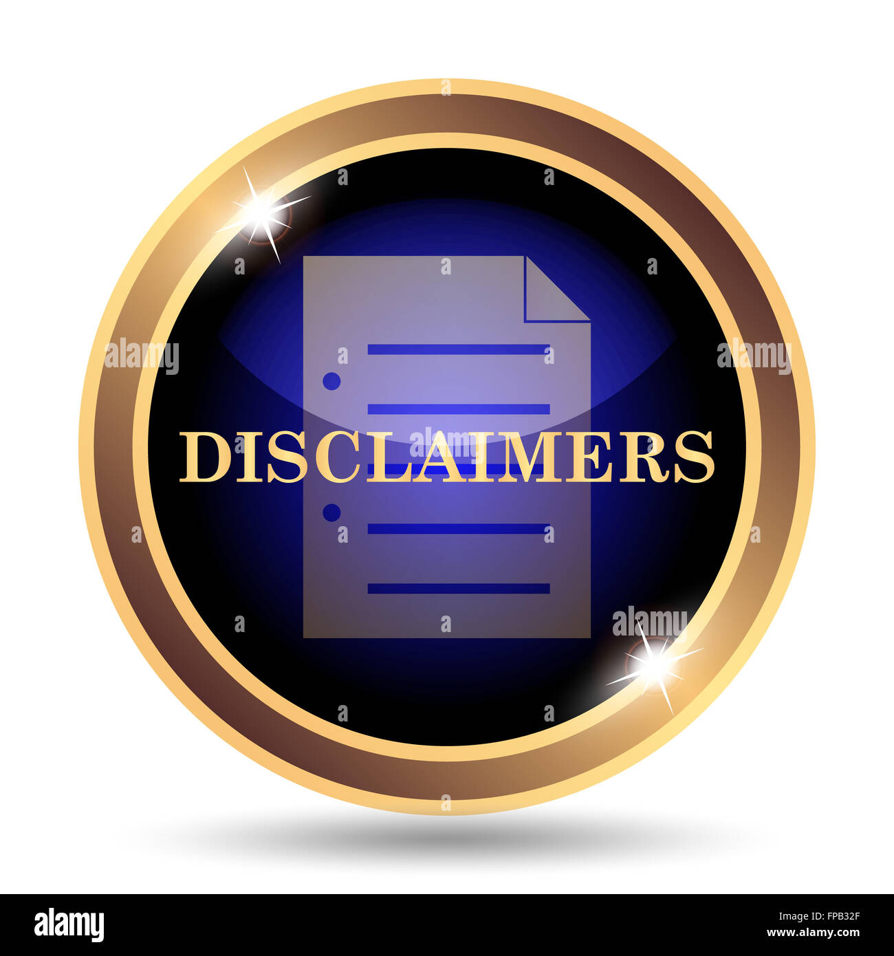 Disclaimers icon. Internet button on white background Stock Photo - Alamy