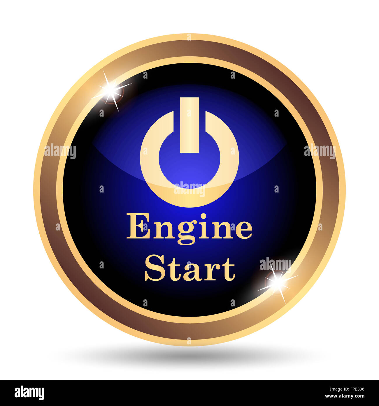 Engine start icon. Internet button on white background Stock Photo - Alamy