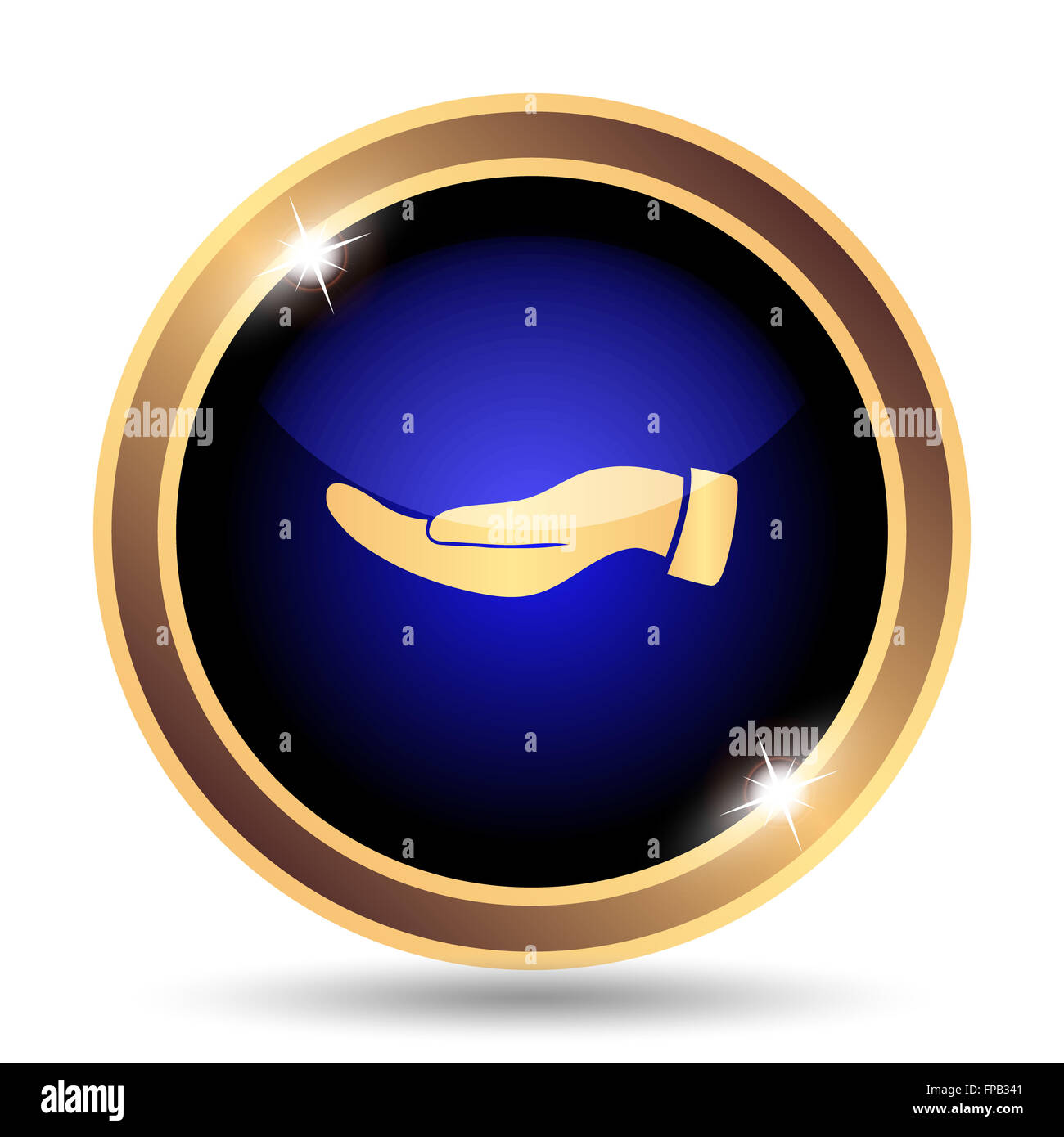 Hand icon. Internet button on white background Stock Photo - Alamy