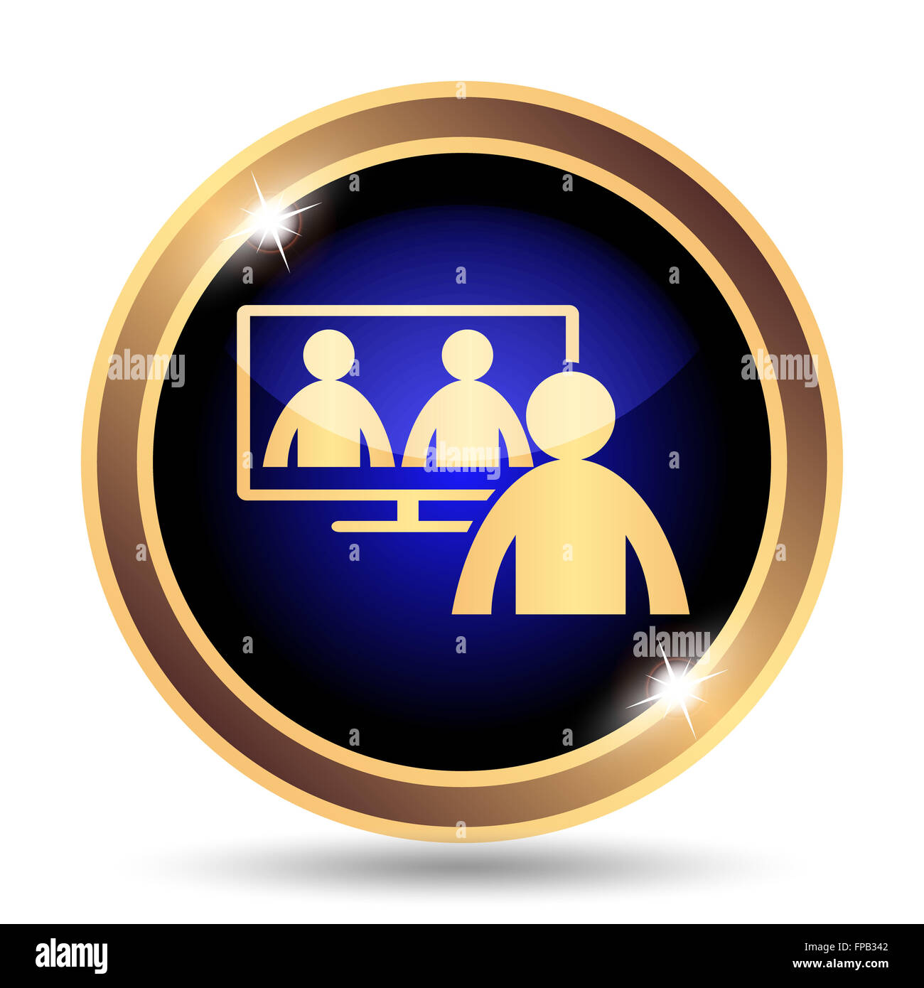 Video conference, online meeting icon. Internet button on white ...