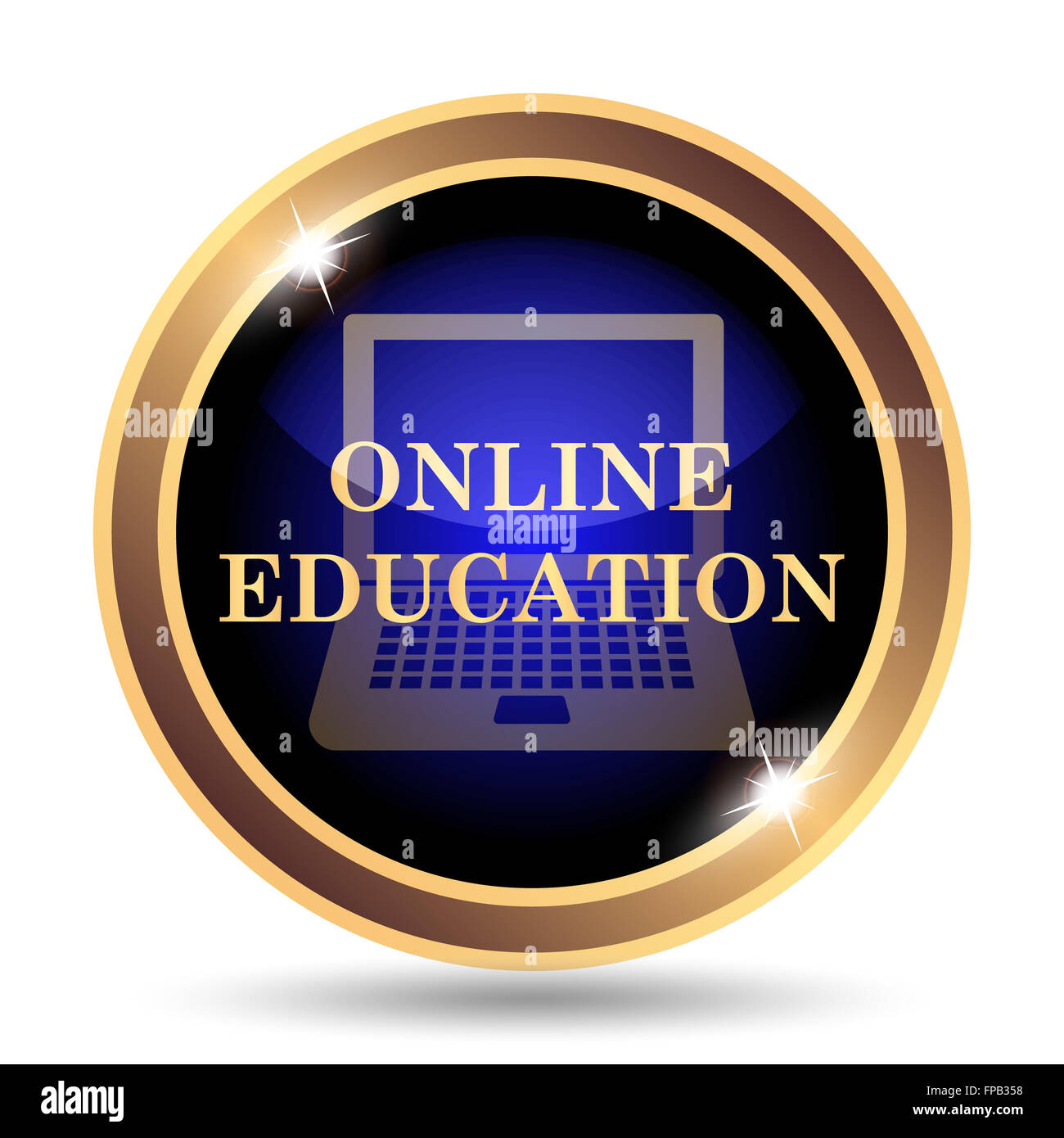 Online education icon. Internet button on white background Stock Photo ...