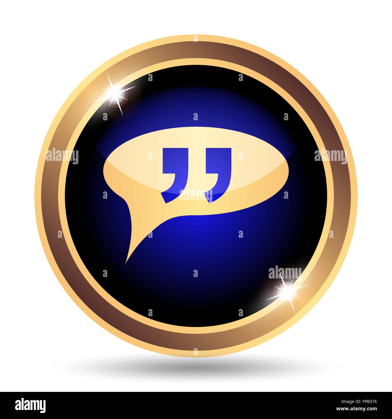 Double quotes icon. Internet button on white background Stock Photo - Alamy