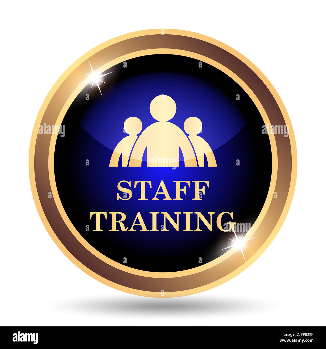 Staff training icon. Internet button on white background Stock Photo ...