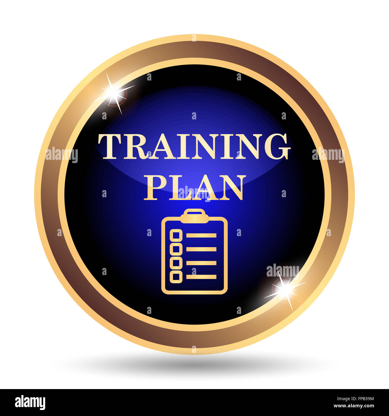 Training plan icon. Internet button on white background Stock Photo - Alamy