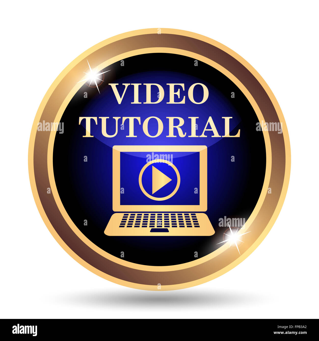 Video tutorial icon. Internet button on white background Stock Photo ...