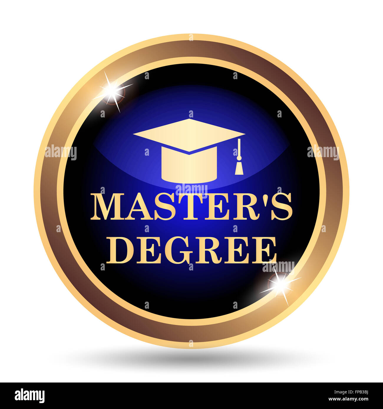 Master's degree icon. Internet button on white background Stock Photo ...