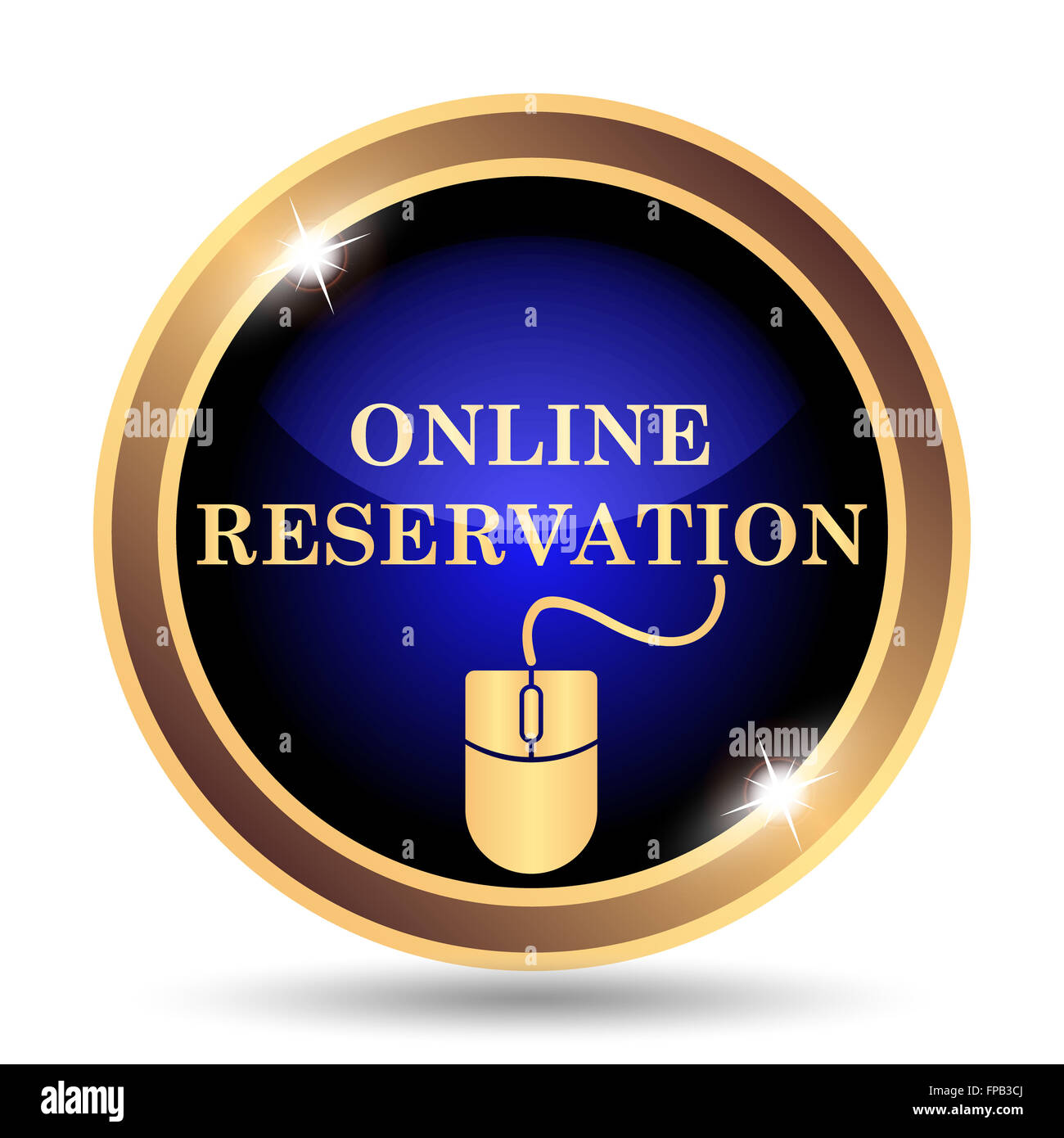 Online reservation icon. Internet button on white background Stock ...