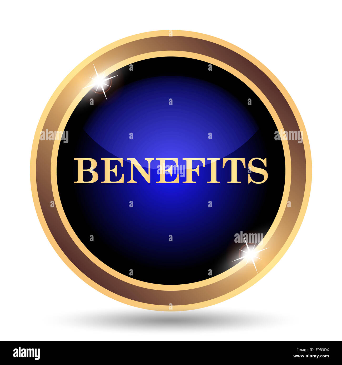 Benefits icon. Internet button on white background Stock Photo - Alamy
