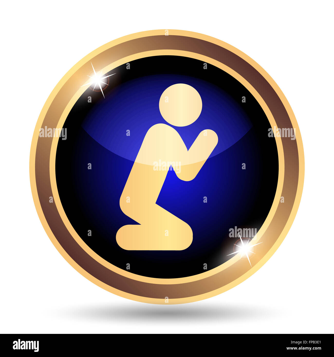 Prayer icon. Internet button on white background Stock Photo - Alamy