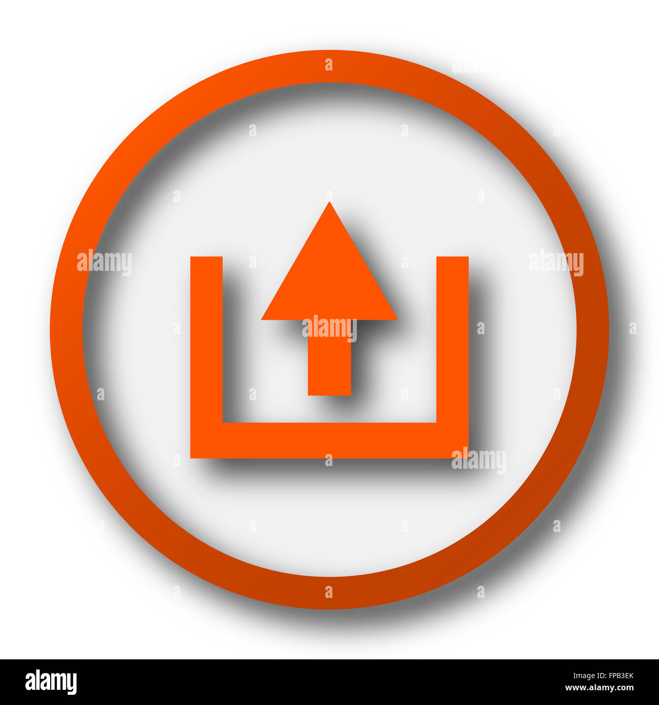 Upload icon. Internet button on white background Stock Photo - Alamy