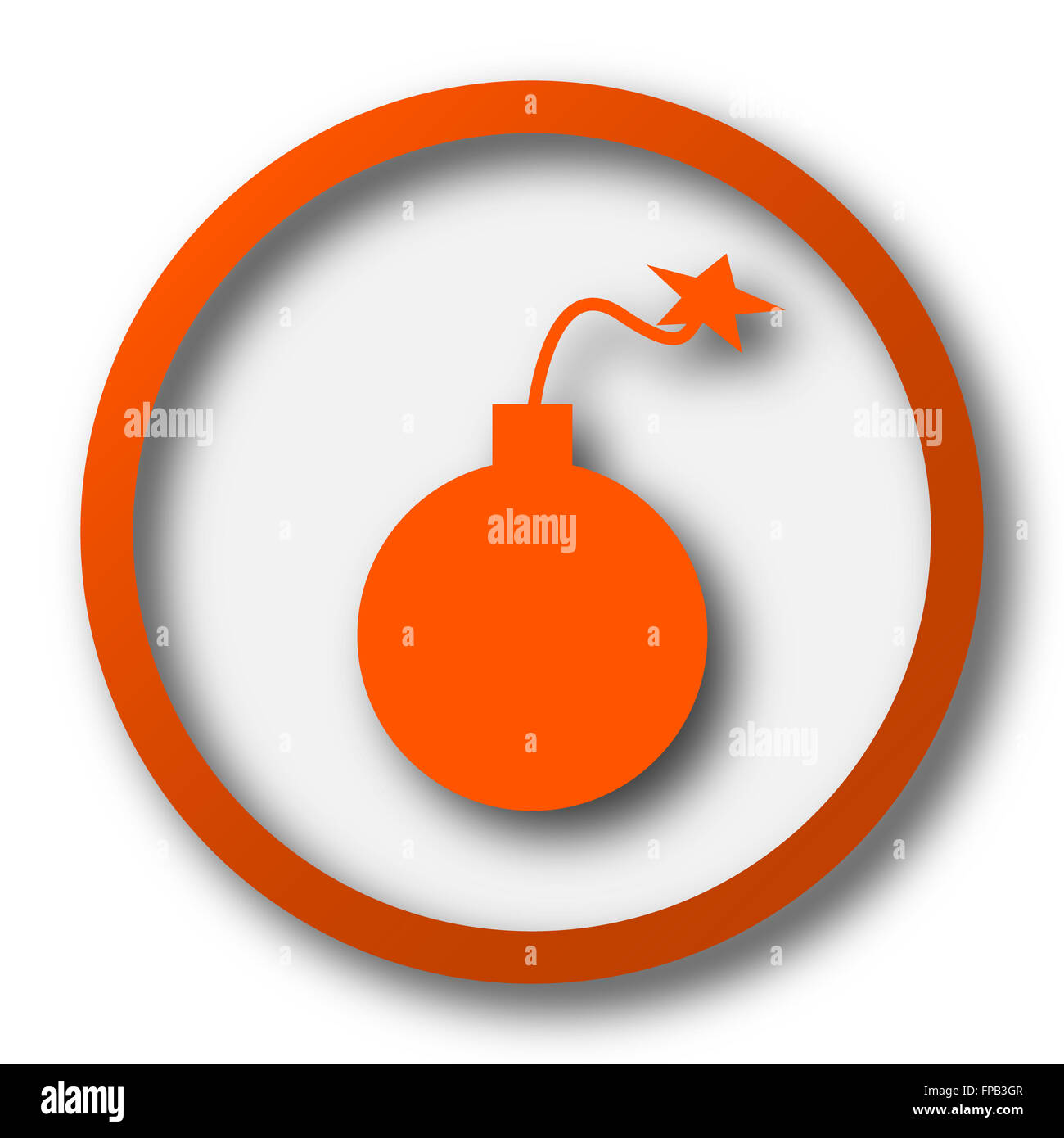 Bomb icon. Internet button on white background Stock Photo - Alamy