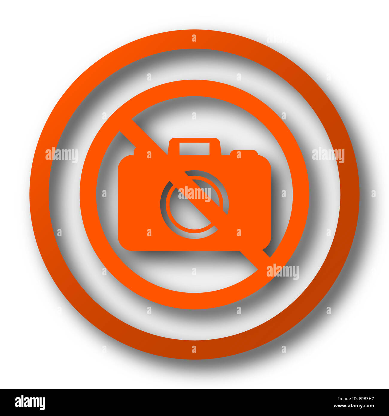 Forbidden camera icon. Internet button on white background Stock Photo ...