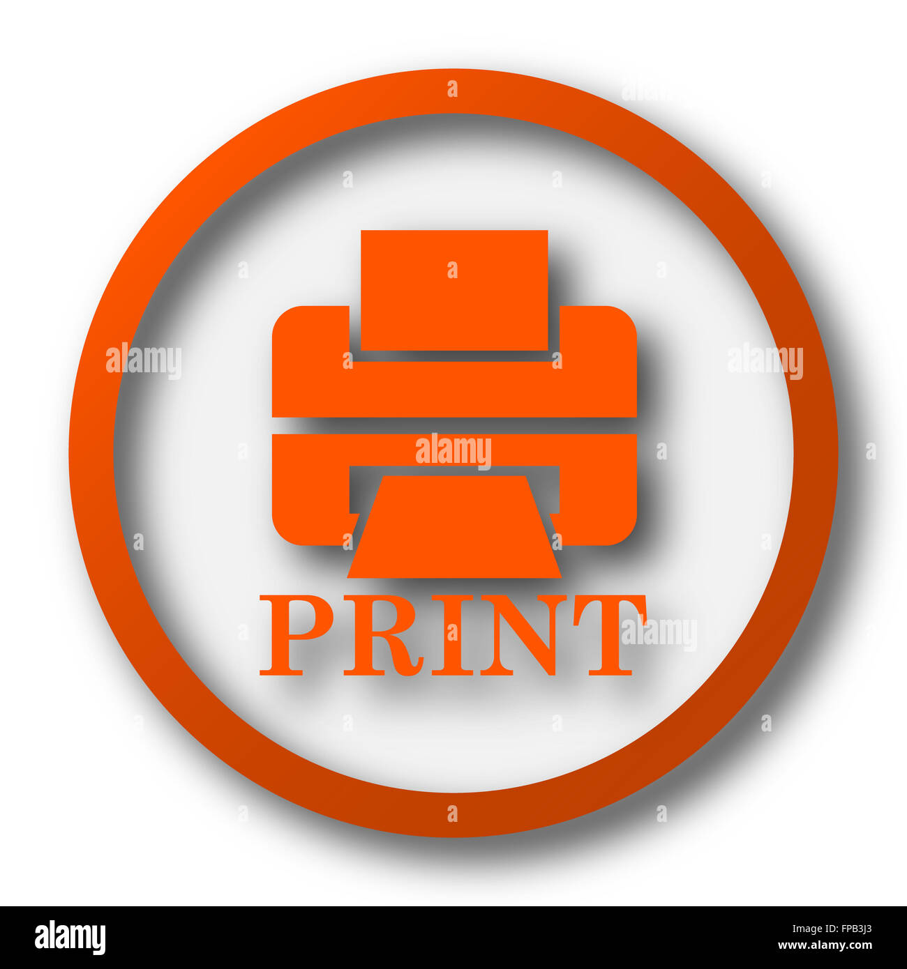 Printer word print icon Cut Out Stock Images & Pictures - Alamy