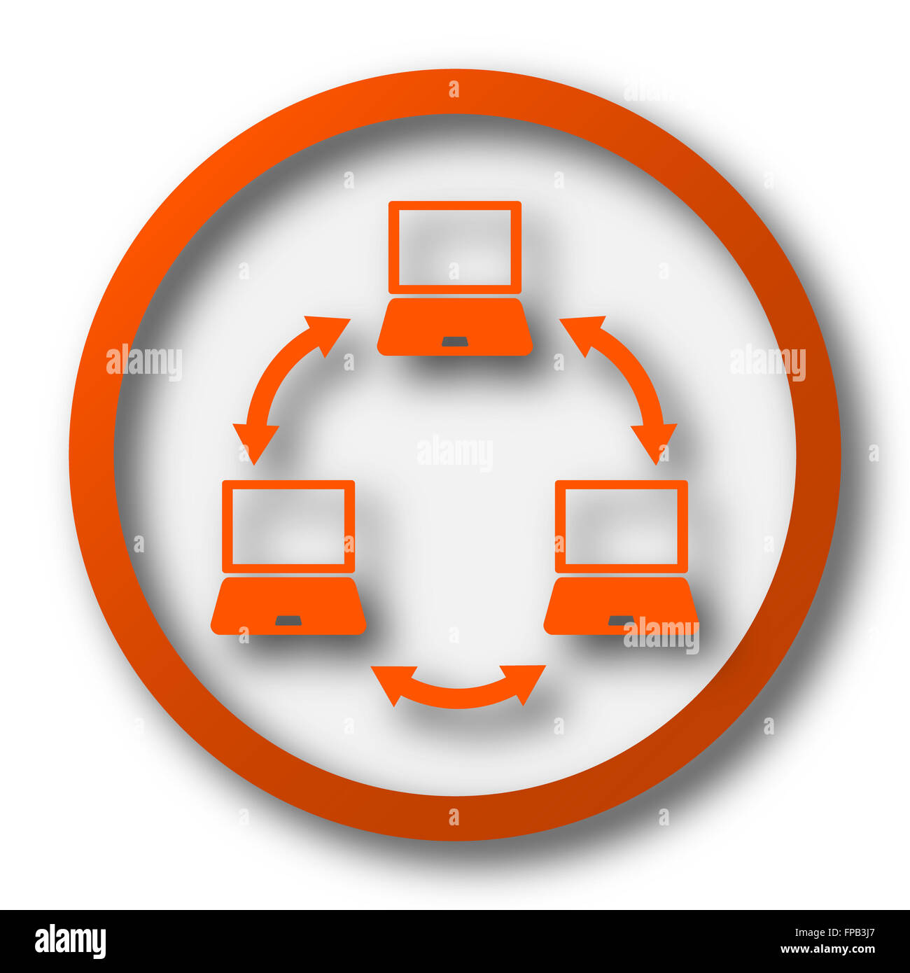 Computer network icon. Internet button on white background Stock Photo ...