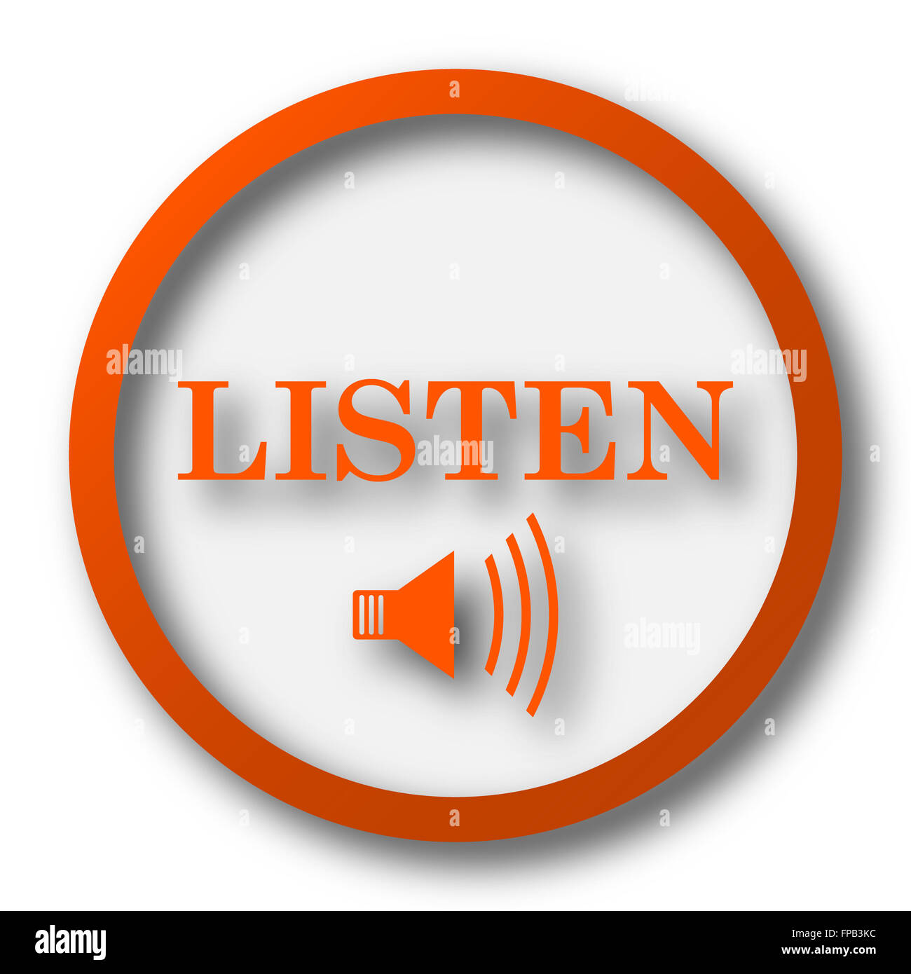 Listen icon. Internet button on white background Stock Photo - Alamy