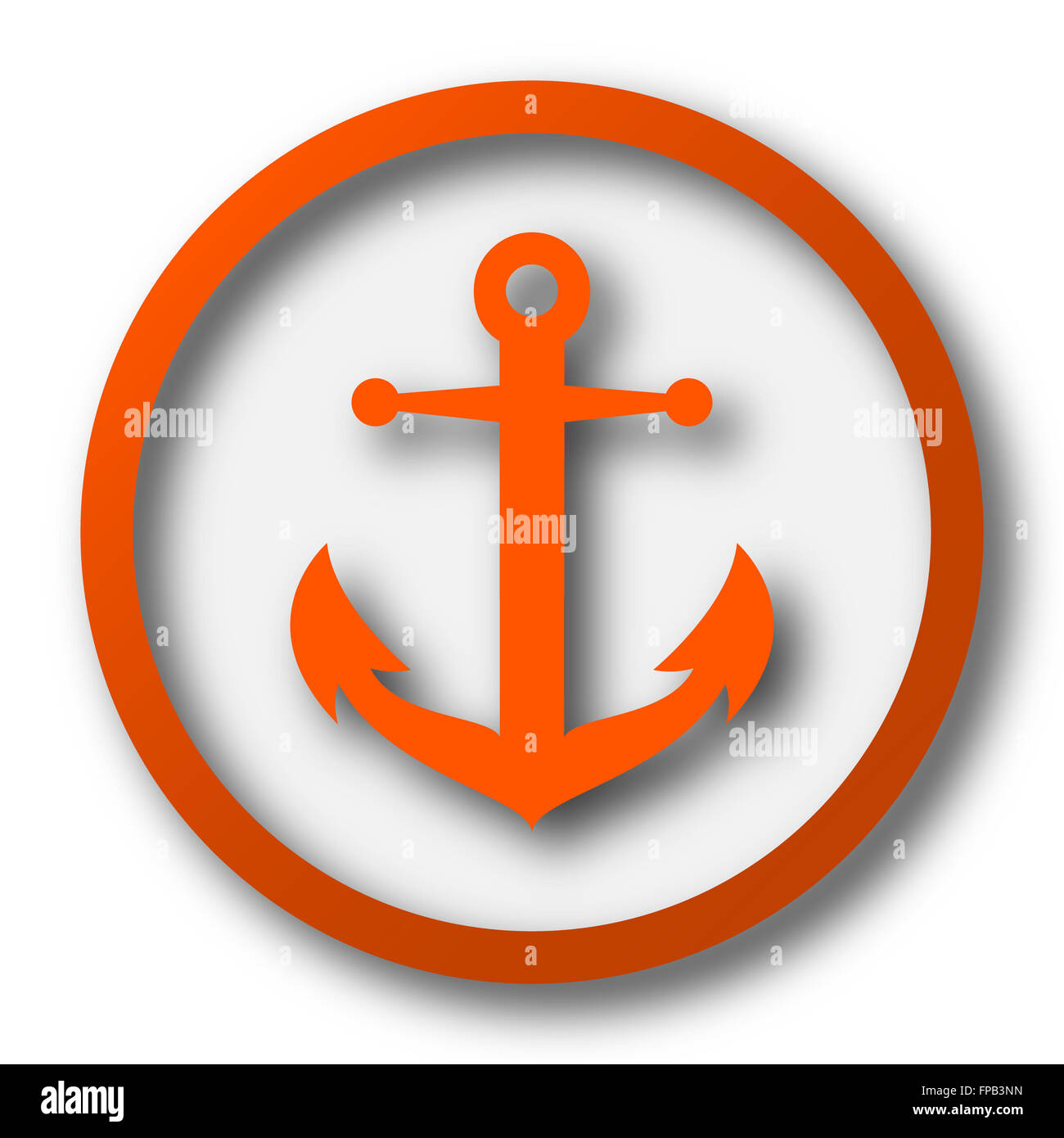 Anchor icon. Internet button on white background Stock Photo - Alamy