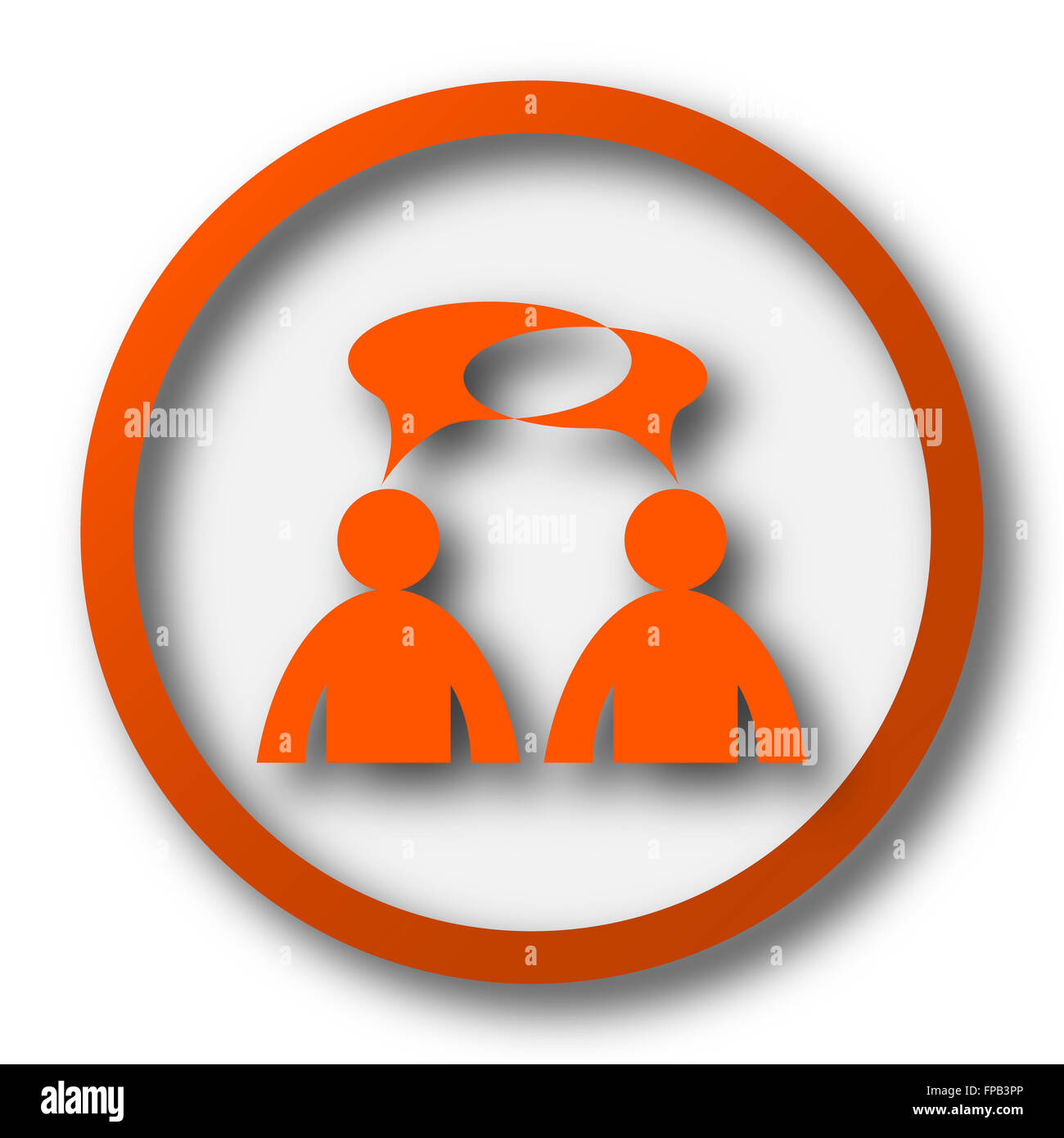 Comments icon. Internet button on white background. - men with bubbles ...