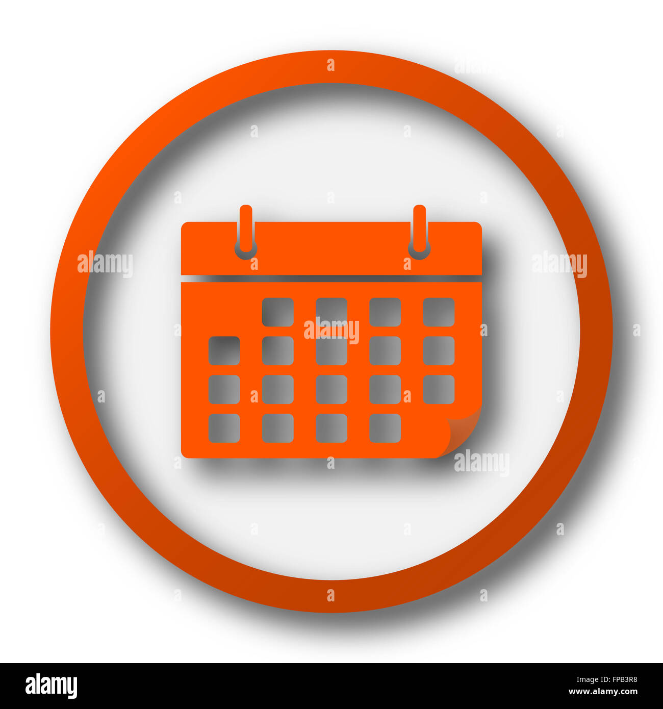Calendar icon. Internet button on white background Stock Photo - Alamy
