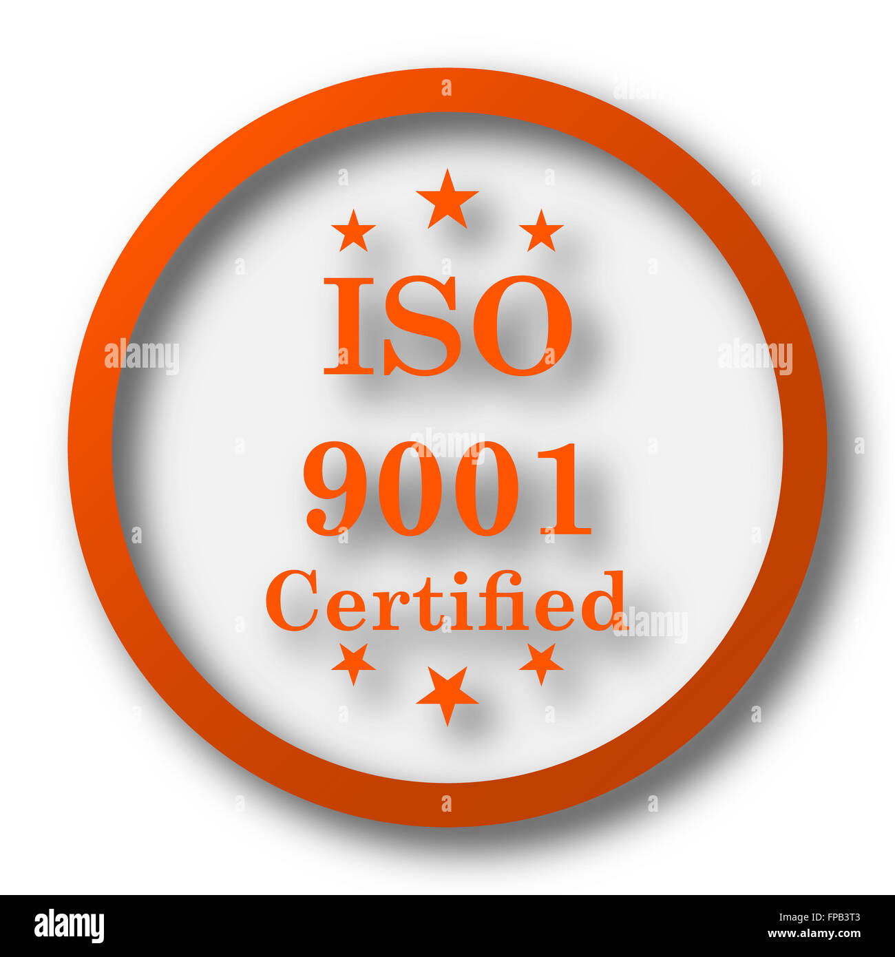 ISO9001 icon. Internet button on white background Stock Photo - Alamy