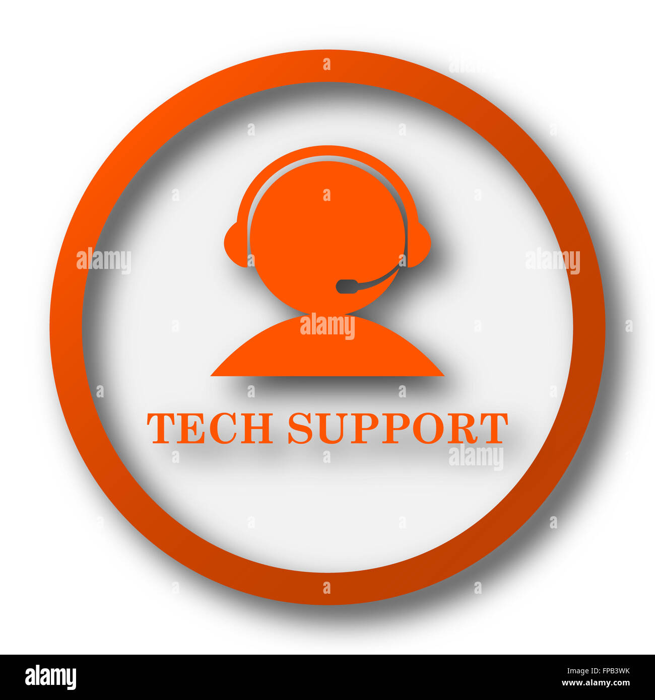 Tech support icon. Internet button on white background Stock Photo - Alamy