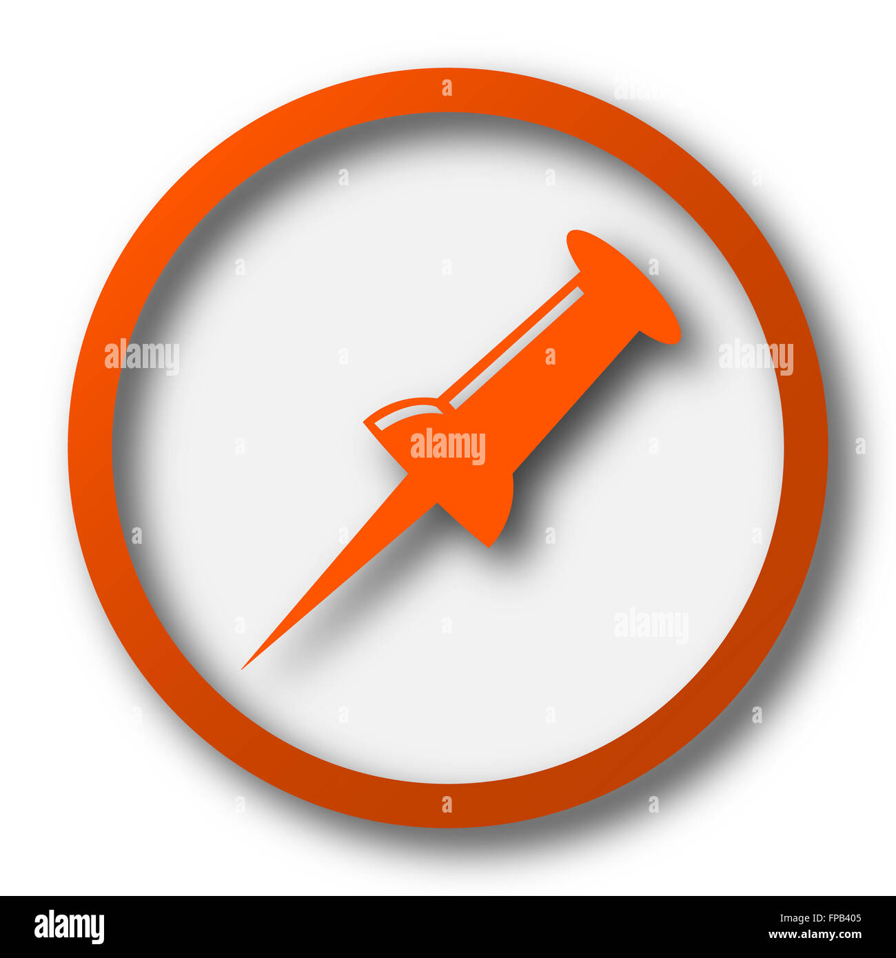 Pin icon. Internet button on white background Stock Photo - Alamy