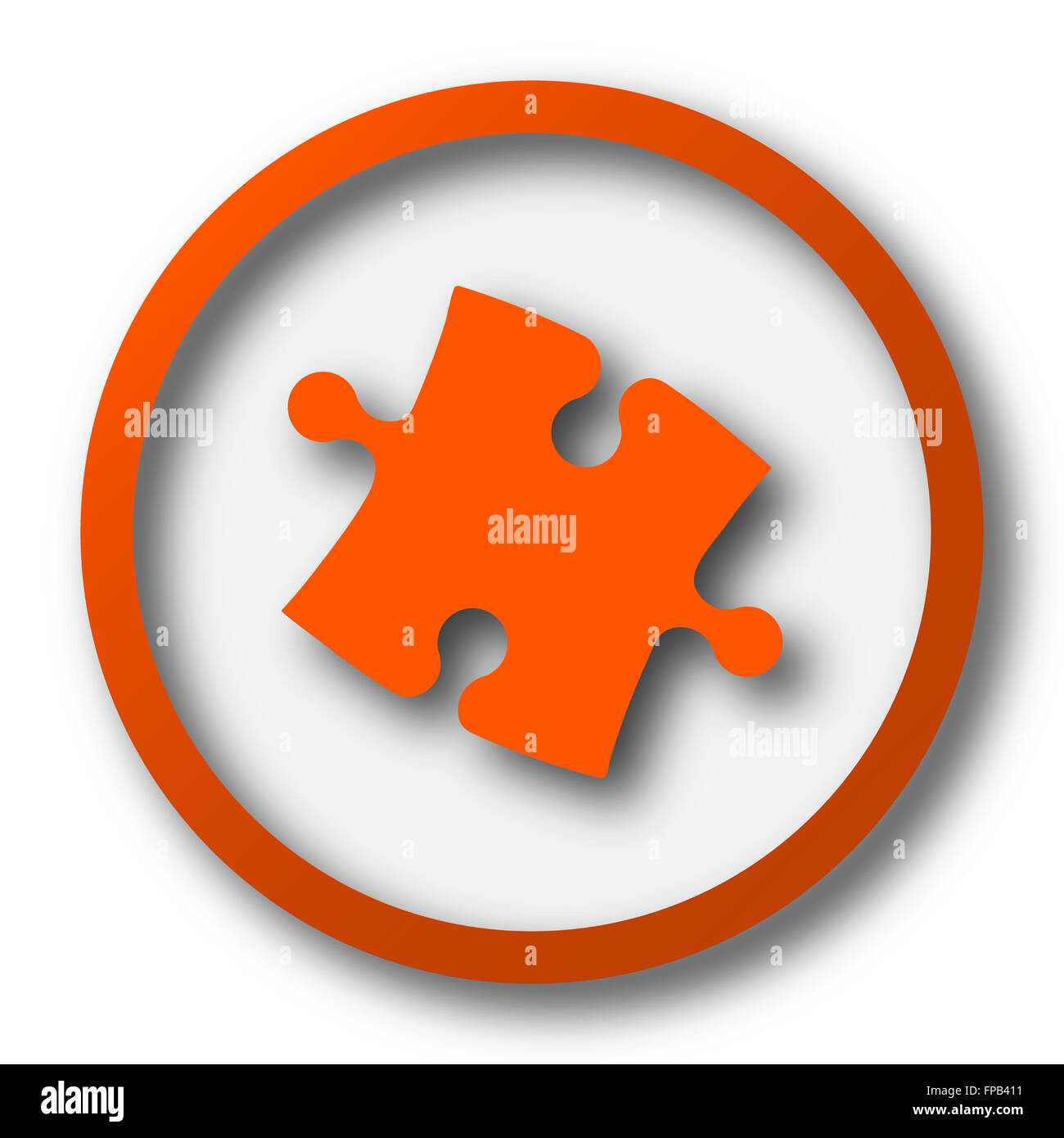Puzzle piece icon. Internet button on white background Stock Photo - Alamy