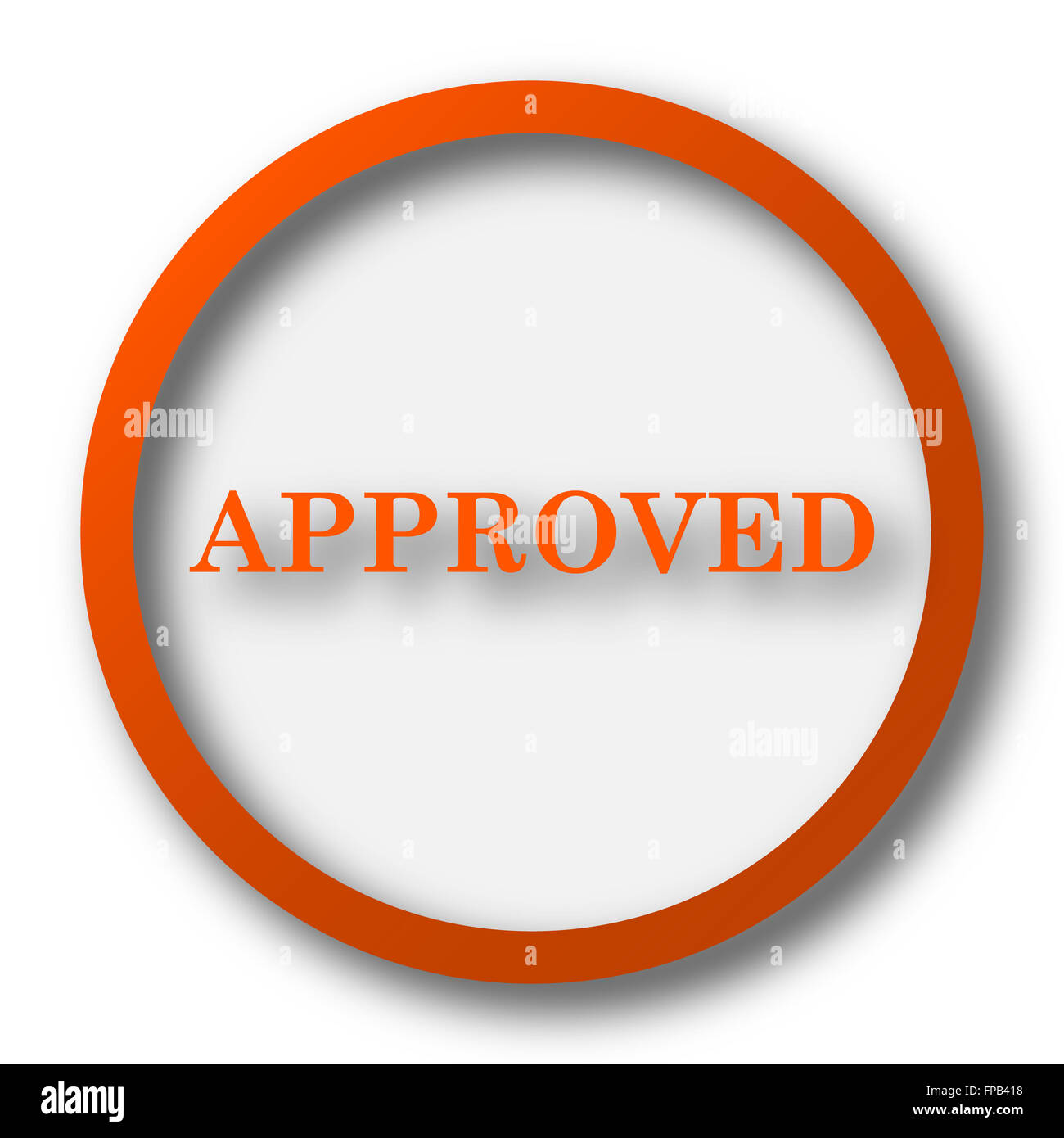 Approved icon. Internet button on white background Stock Photo - Alamy