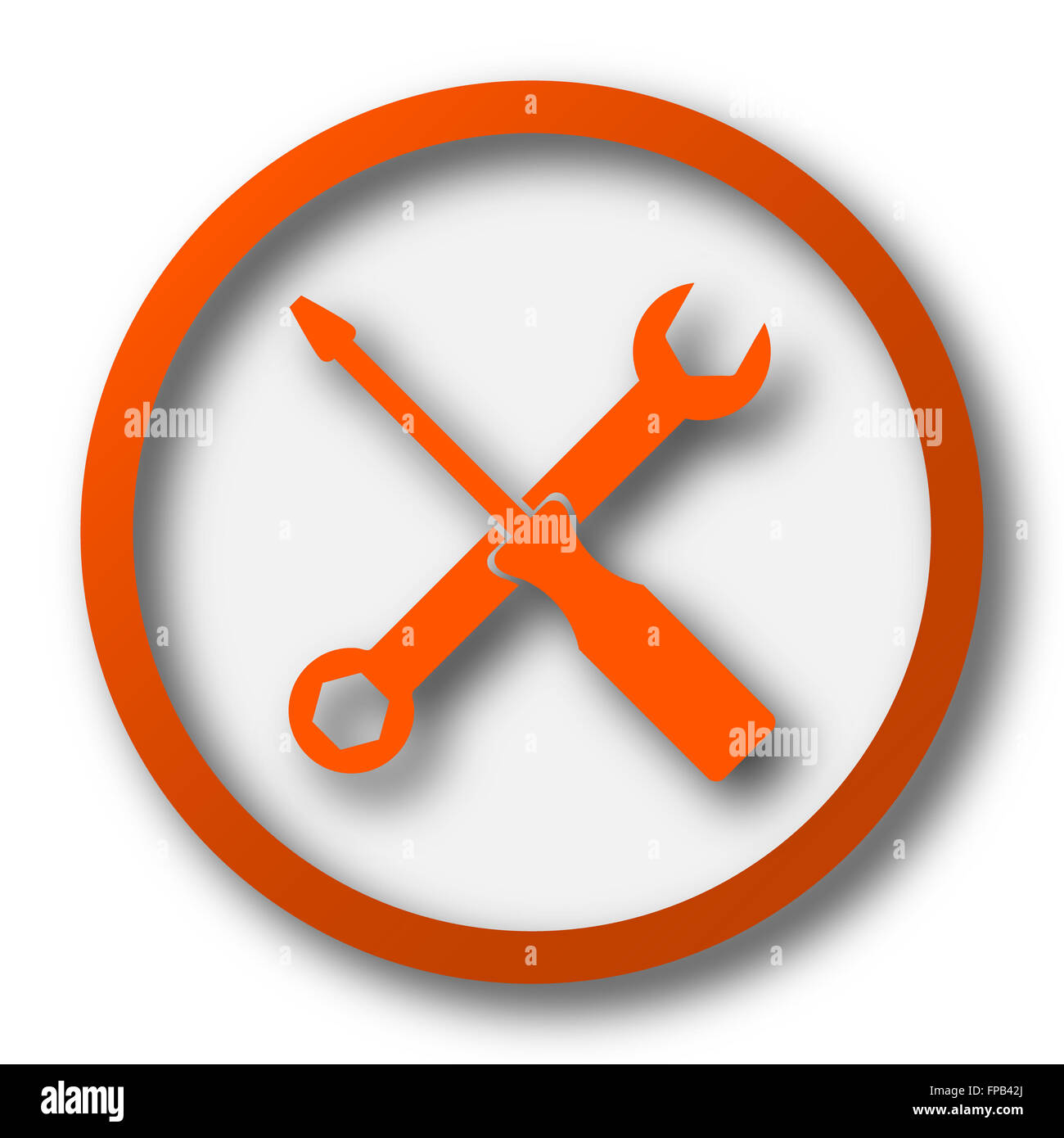 Tools icon. Internet button on white background Stock Photo - Alamy