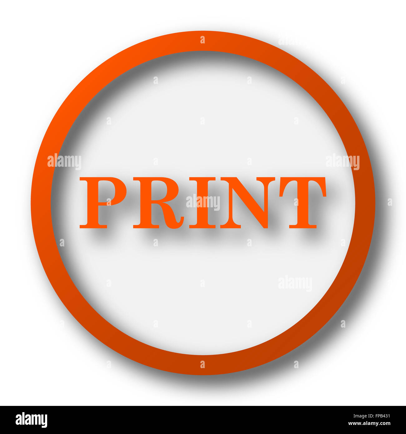 Print icon. Internet button on white background Stock Photo - Alamy