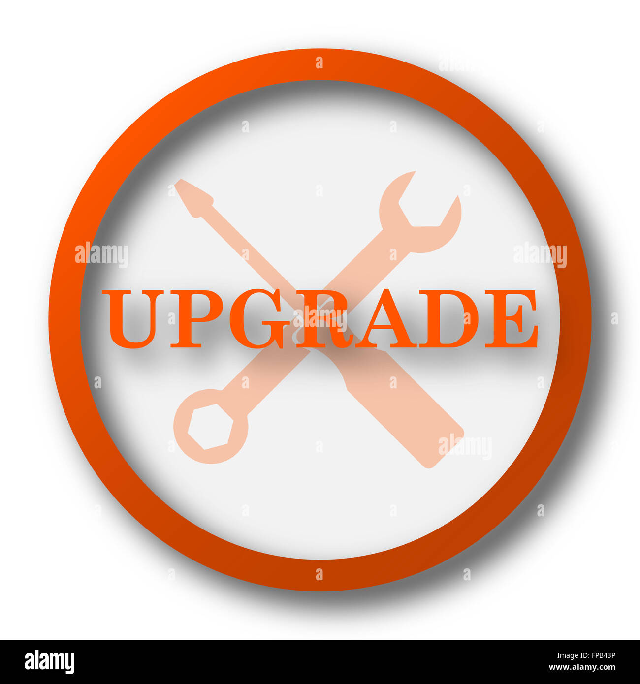 Upgrade icon. Internet button on white background Stock Photo - Alamy