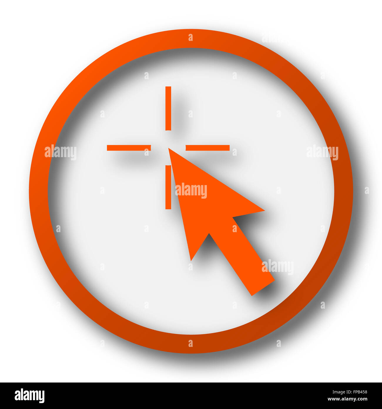 Click here icon. Internet button on white background Stock Photo - Alamy