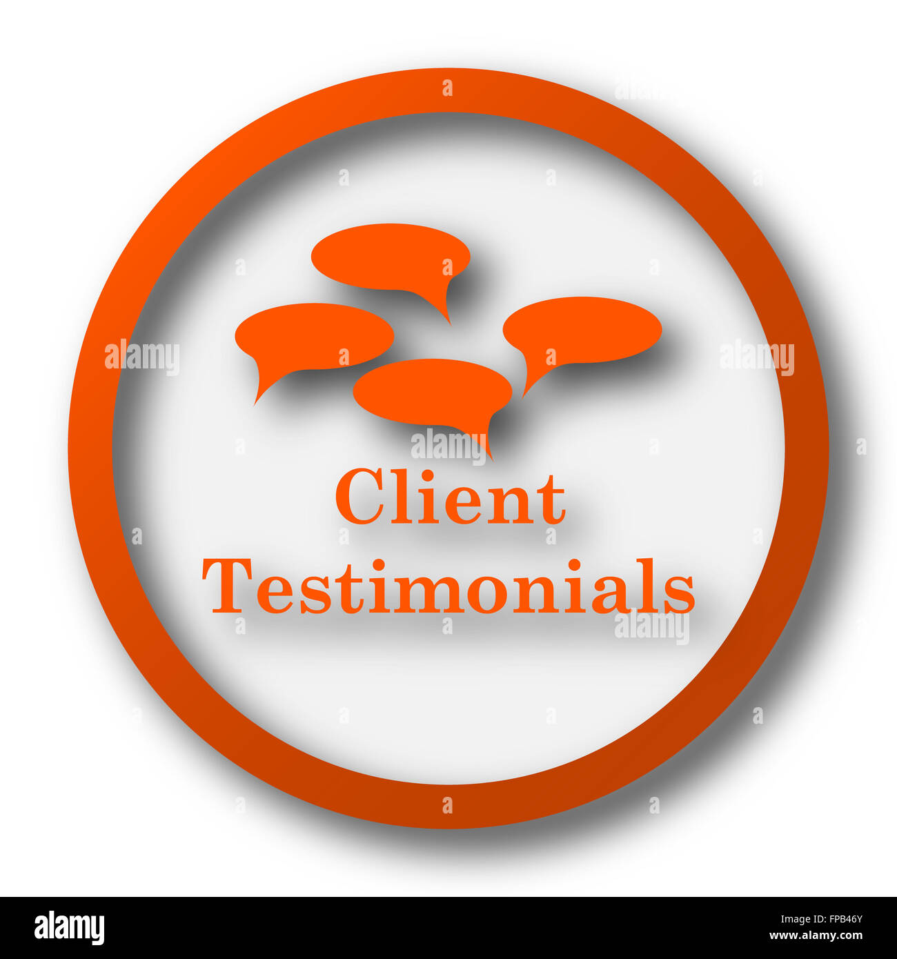 Client testimonials icon. Internet button on white background Stock ...