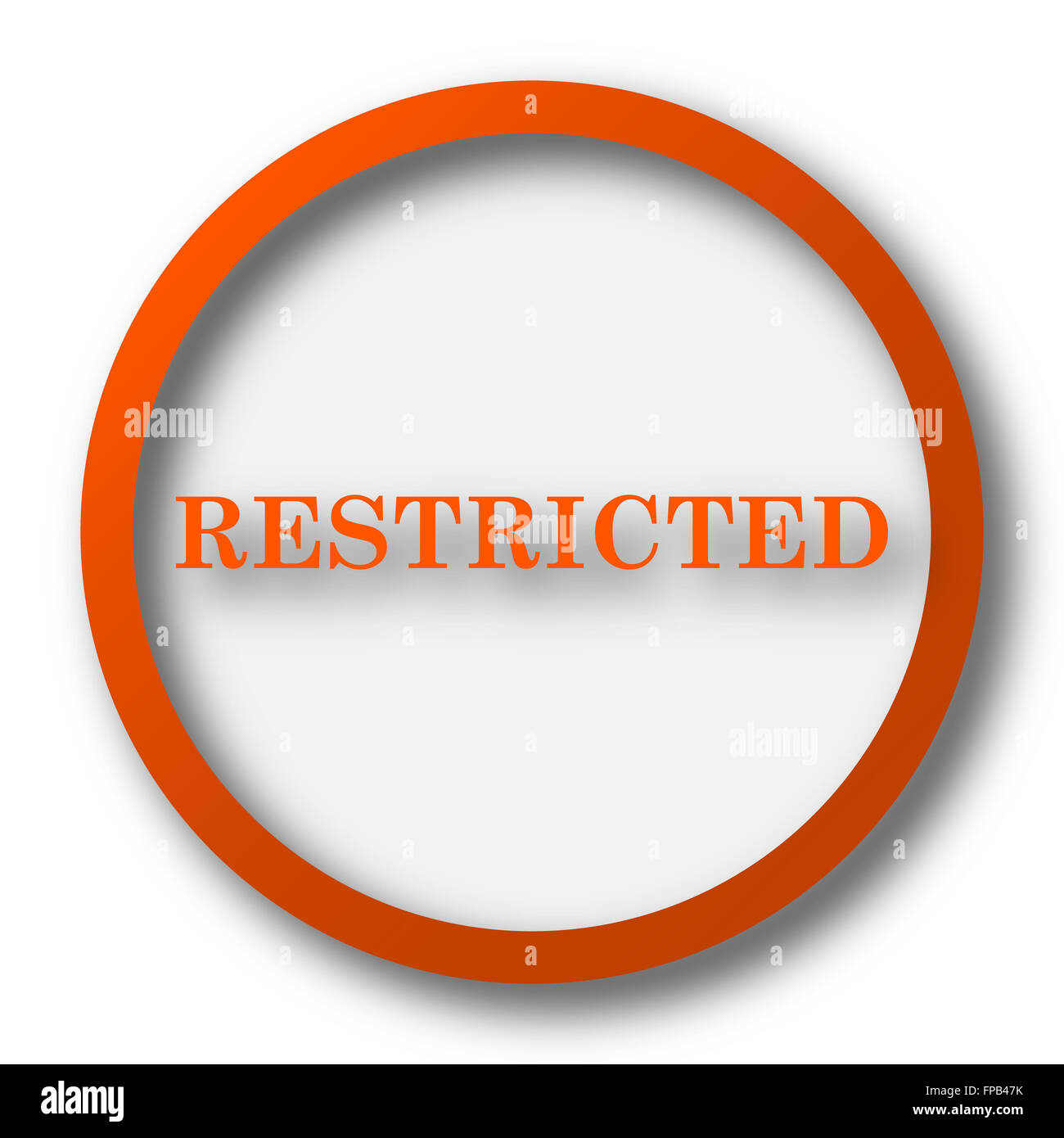 Restricted icon. Internet button on white background Stock Photo - Alamy
