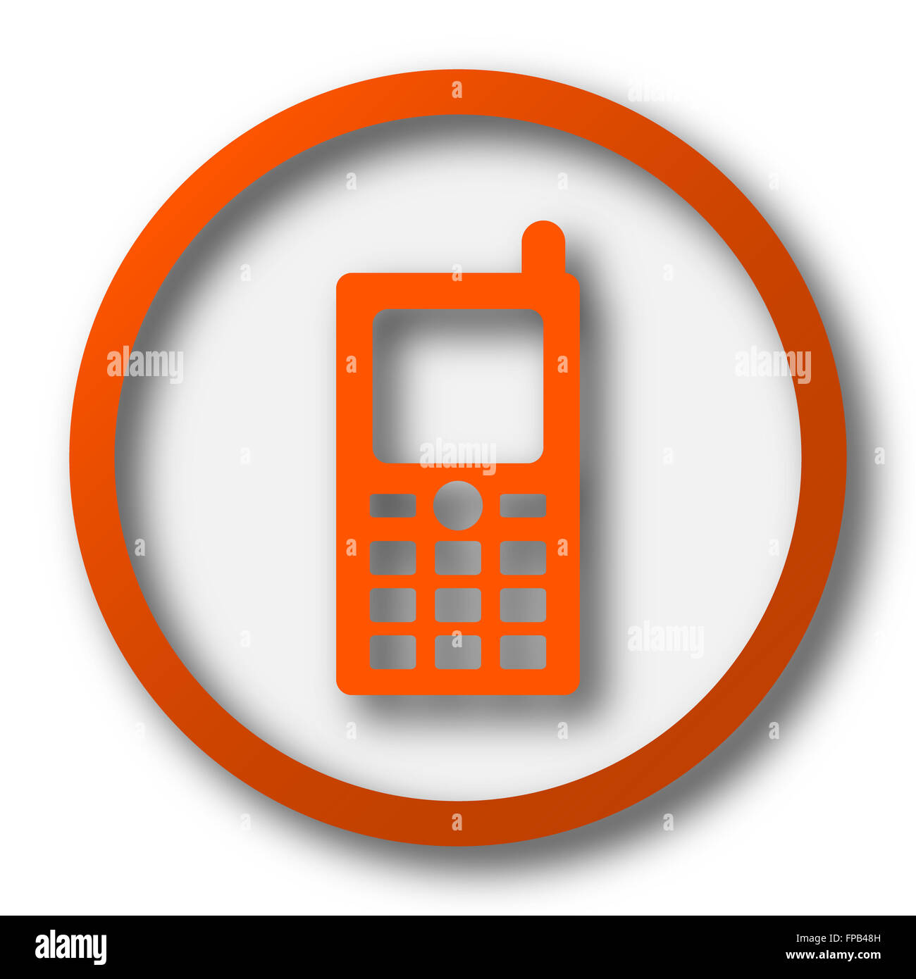 Mobile phone icon. Internet button on white background Stock Photo - Alamy