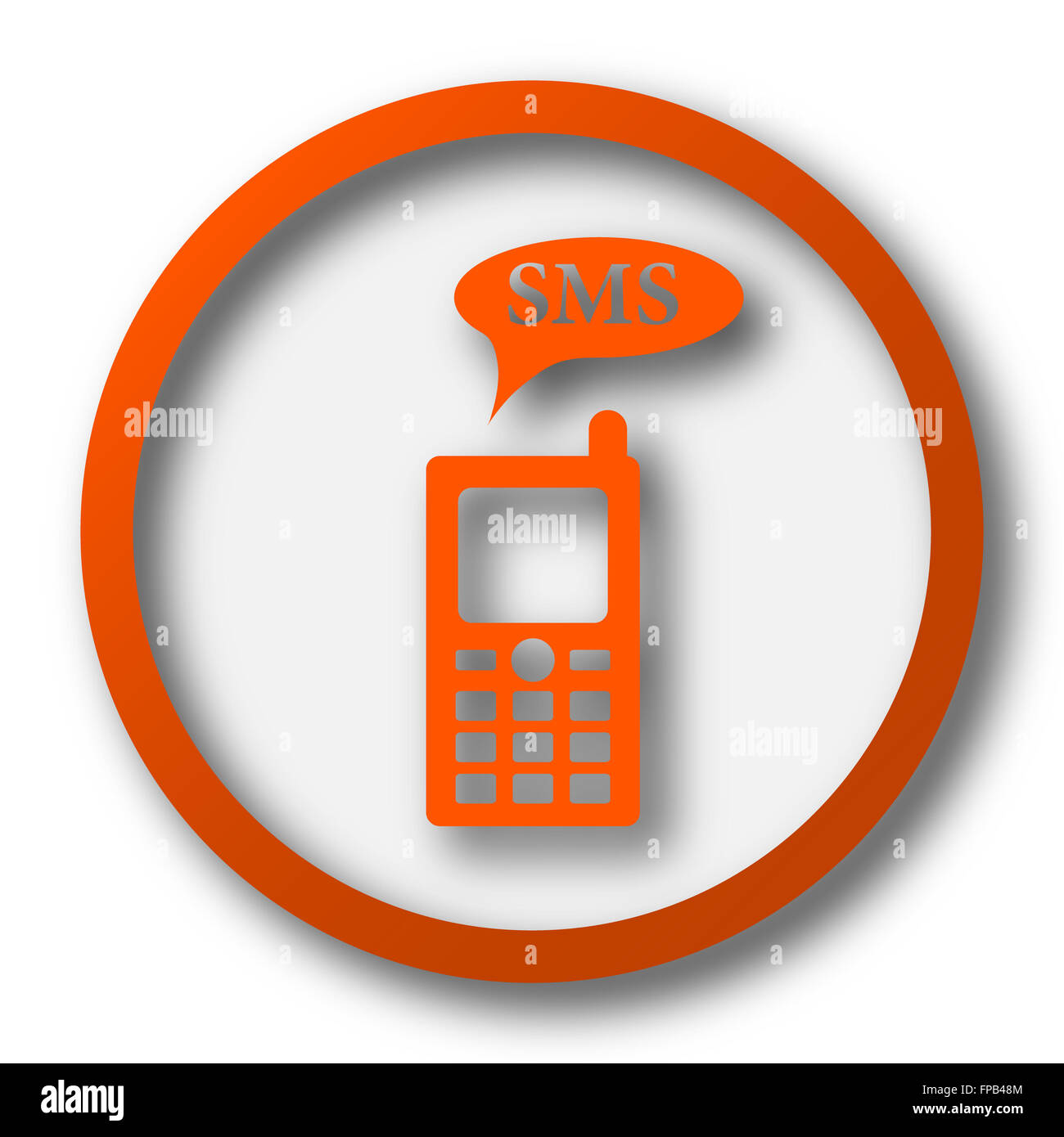 SMS icon. Internet button on white background Stock Photo - Alamy