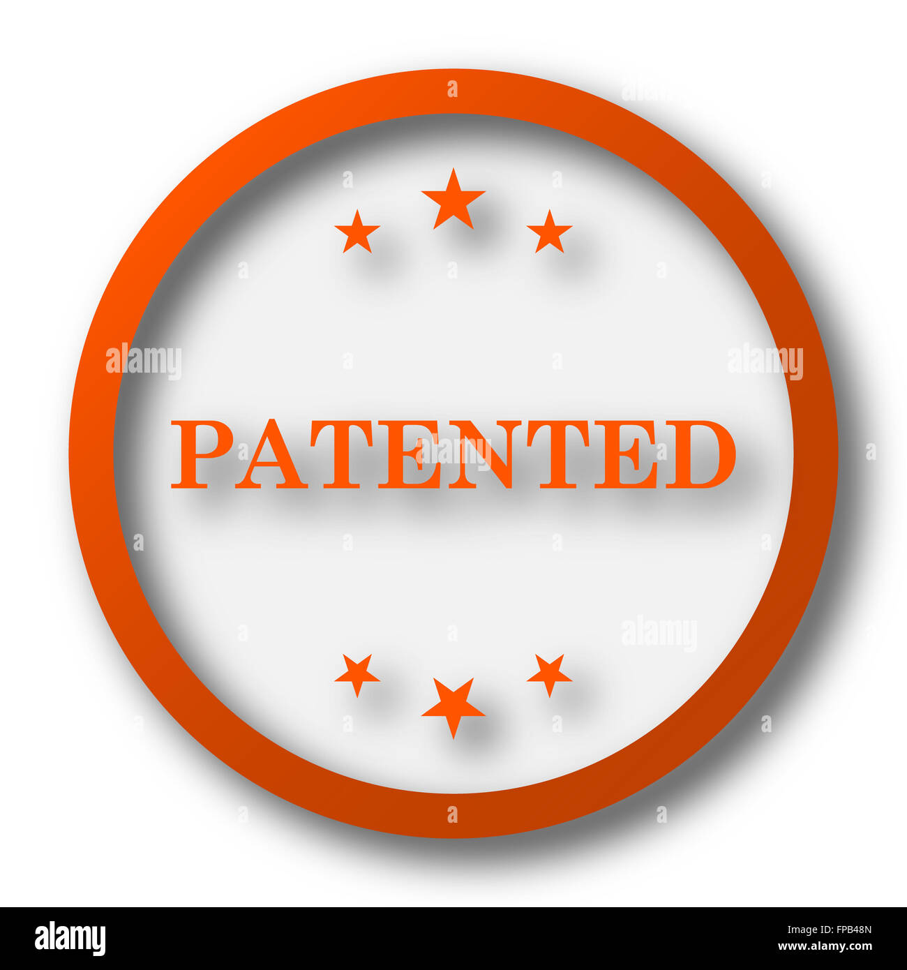 Patented icon. Internet button on white background Stock Photo - Alamy